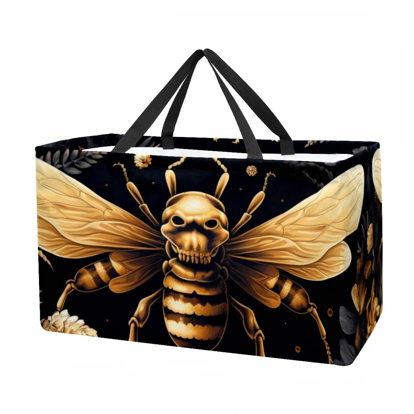 Honeybee Large Foldable Storage Basket and Grocery Bags Collapsible ...