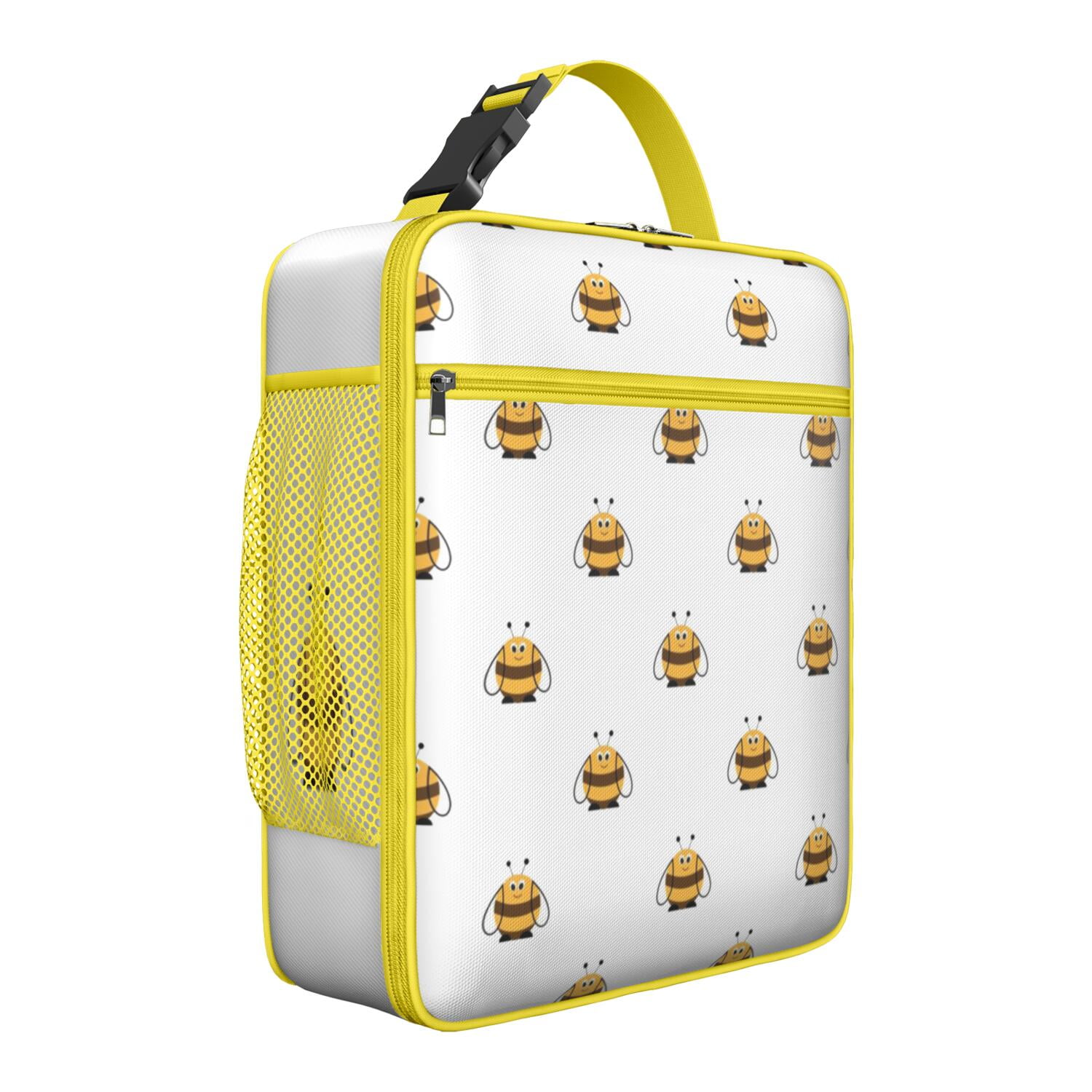 Honeybee Lunch Box, Bumble Bee and Honeycomb Print, Yellow Bee Artwork ...