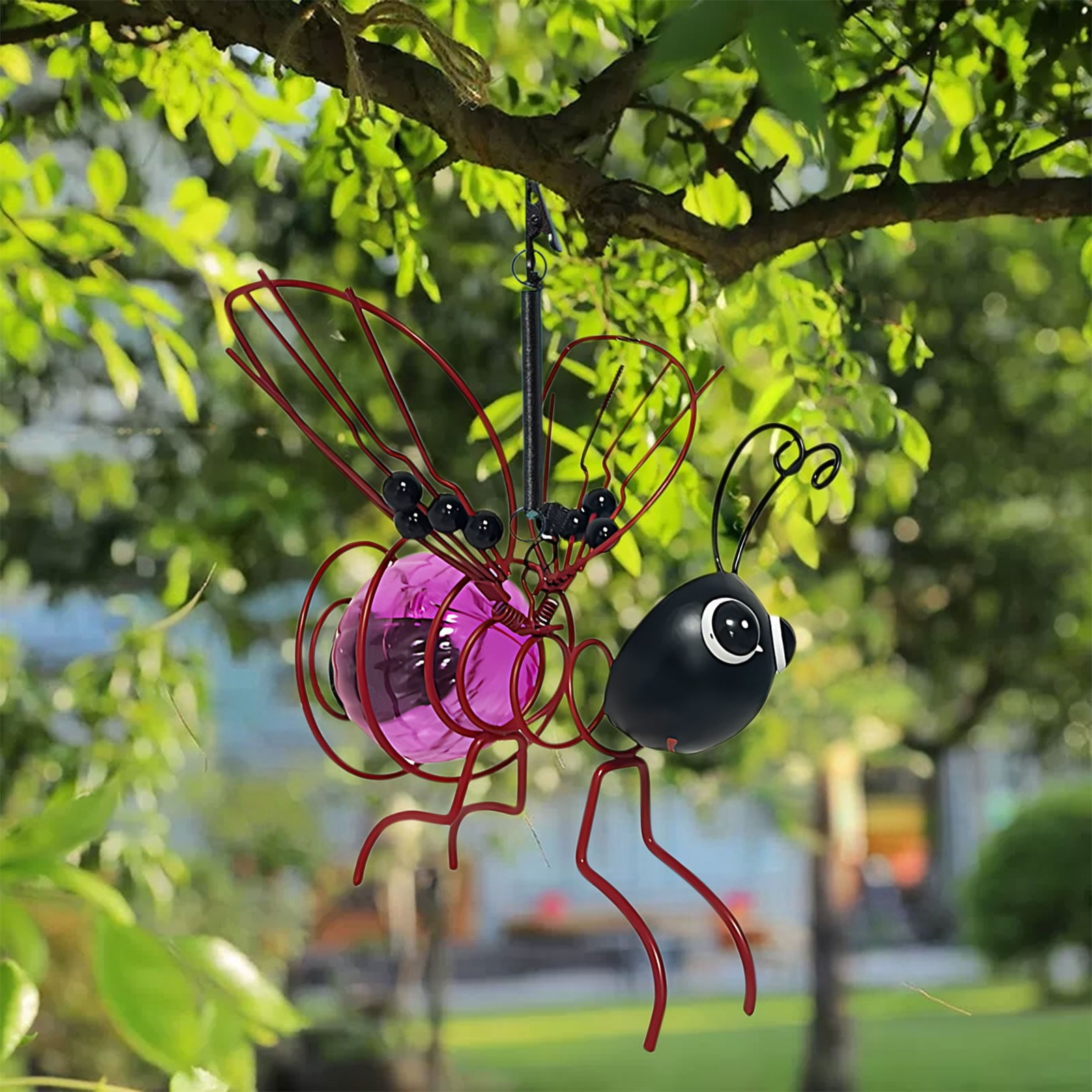 Honeybee Solar Lantern Garden Decor, Hanging Solar Dragonfly Decoration ...