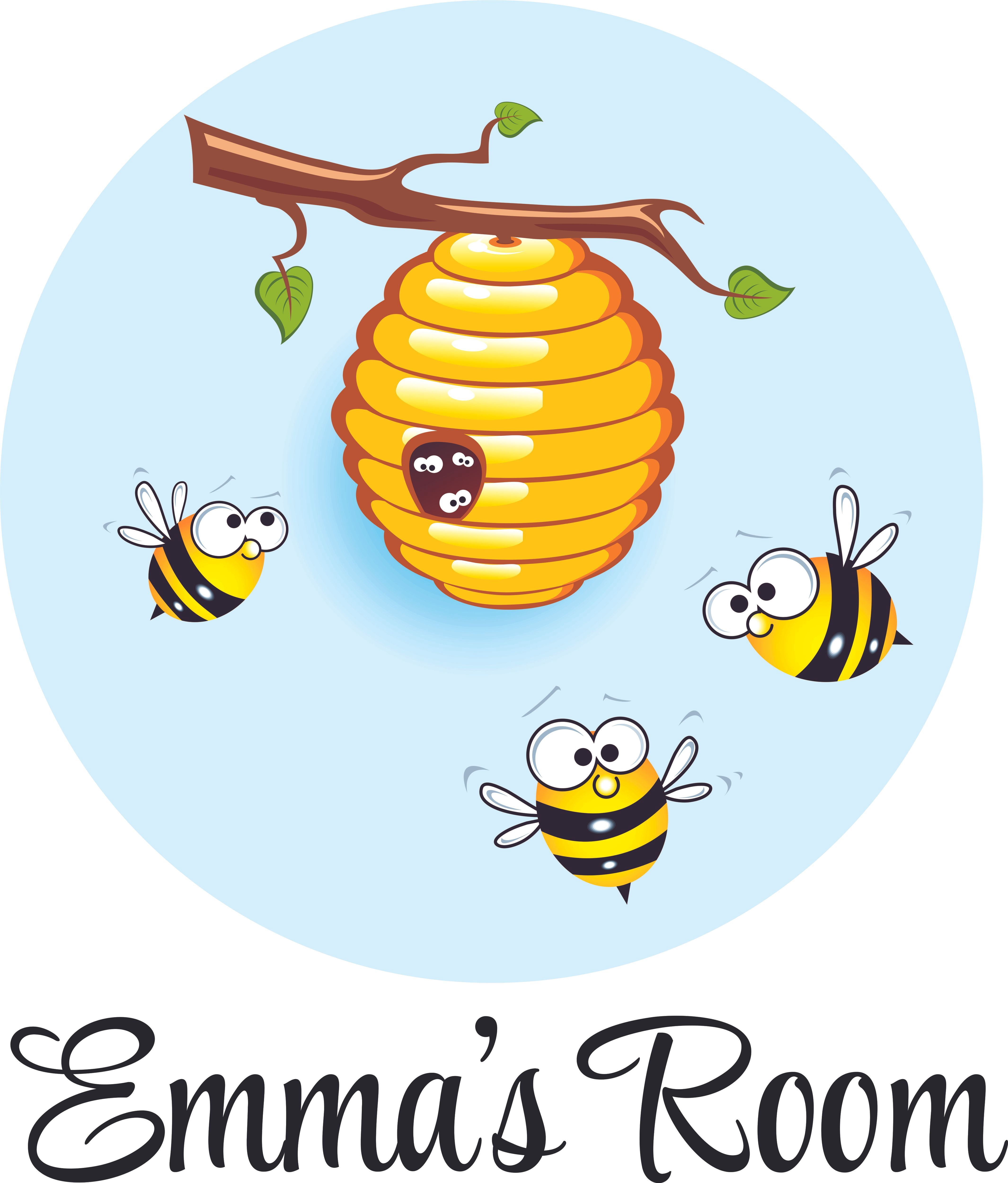 Honeybees Honeycomb Honey Bees Customized Wall Decal - Custom Vinyl ...