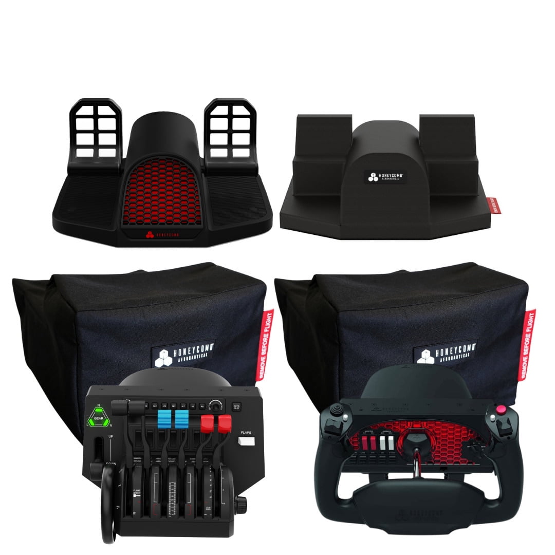 Honeycomb Aeronautical Charlie Rudder Pedals Bundle with Bravo Throttle ...