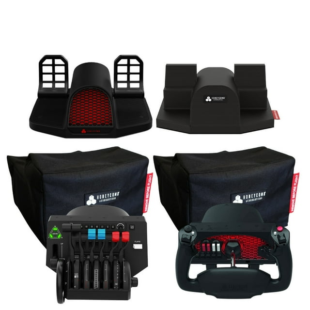 Honeycomb Aeronautical Charlie Rudder Pedals Bundle with Bravo Throttle ...