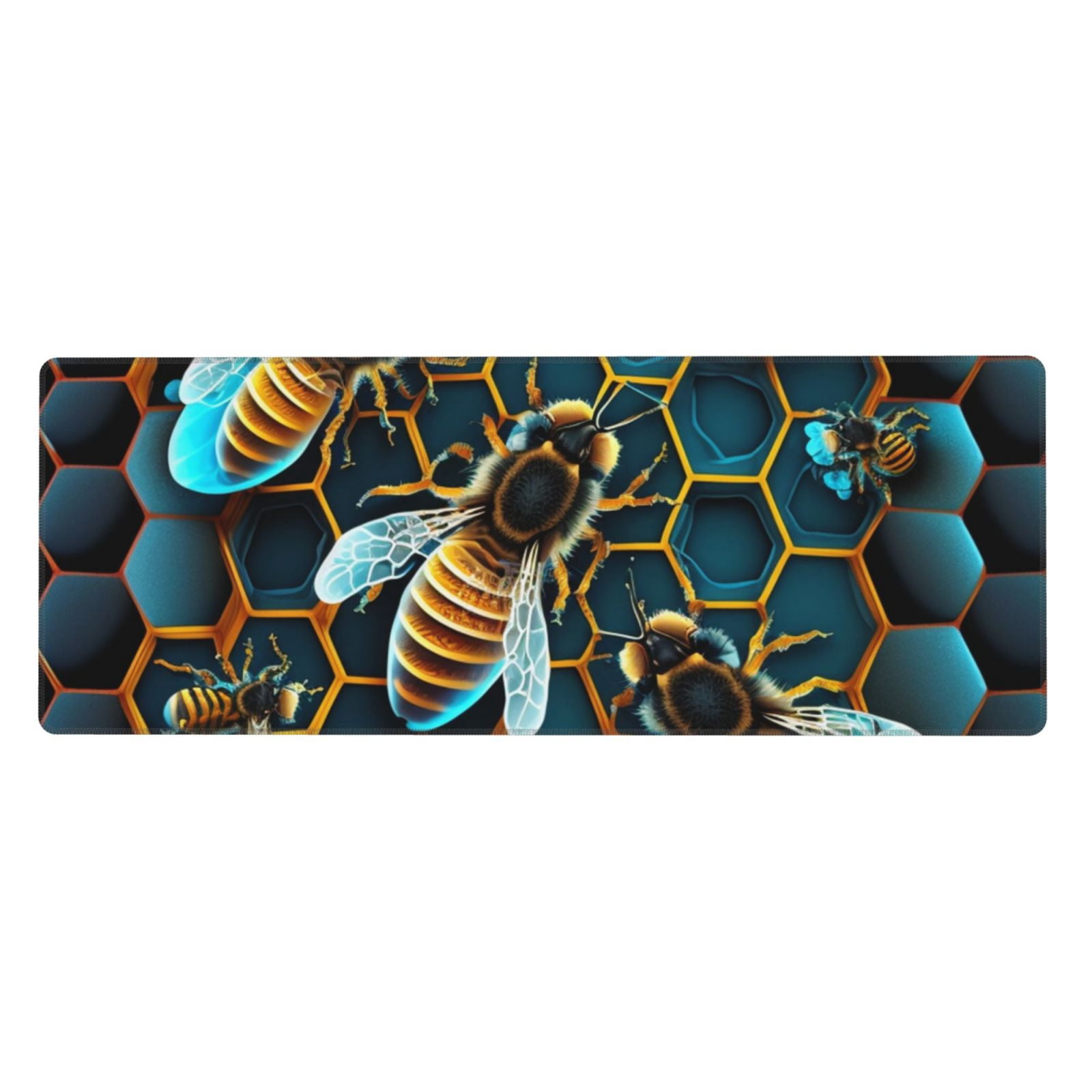 Honeycomb Bee Starry Bee Honey Mouse Pad Extended Large Gaming Mousepad ...