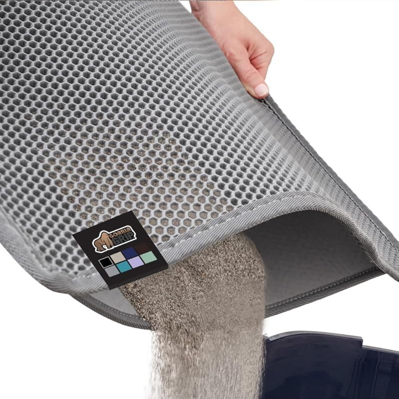 Honeycomb Cat Litter Box Mat, Two Layer Trapping Waste Mats, Soft On ...