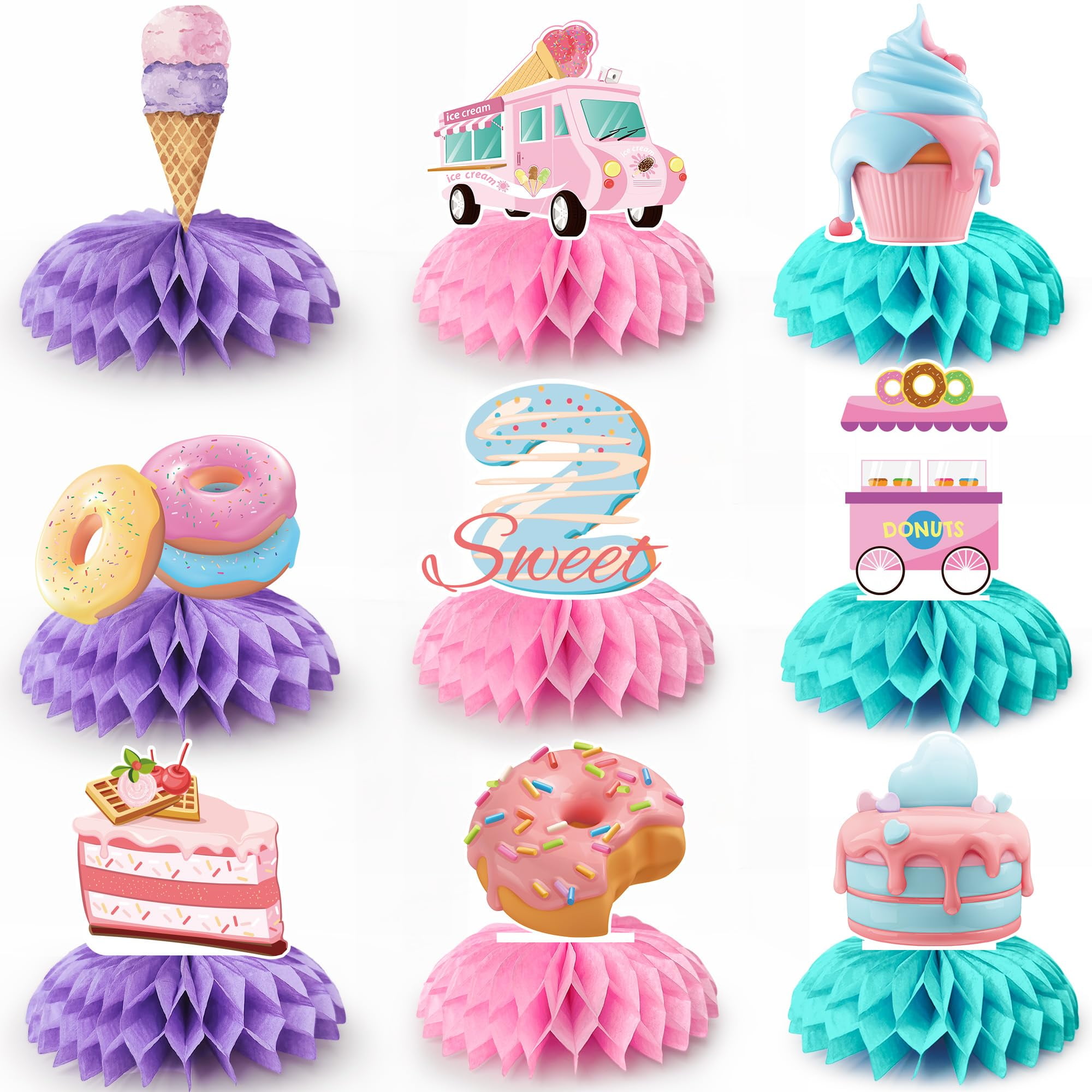 Honeycomb Centerpieces, 9pcs Party Honeycomb Centerpieces, Table ...