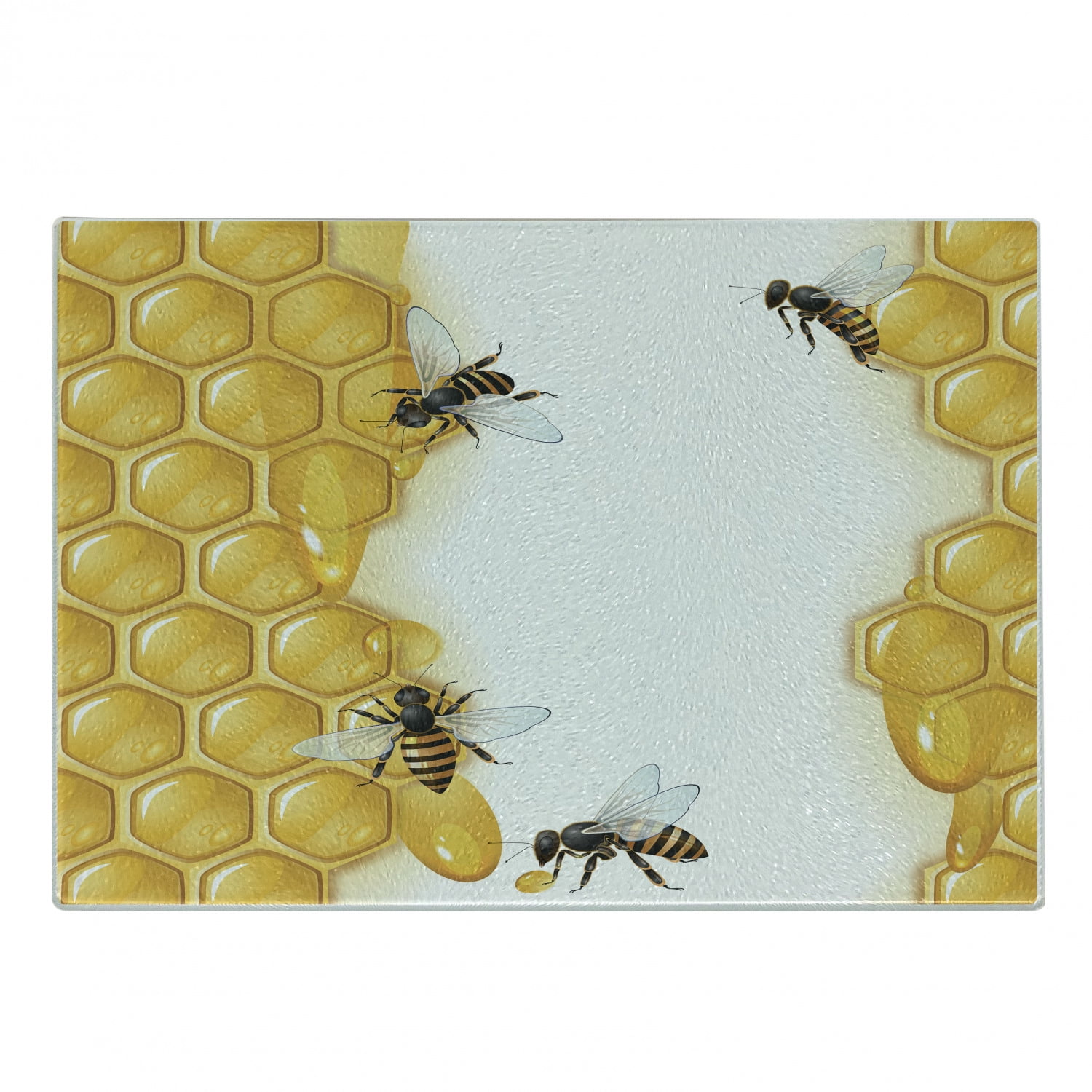 Honeycomb Cutting Board, Bees and Geometric Shapes Hive Theme Honey ...