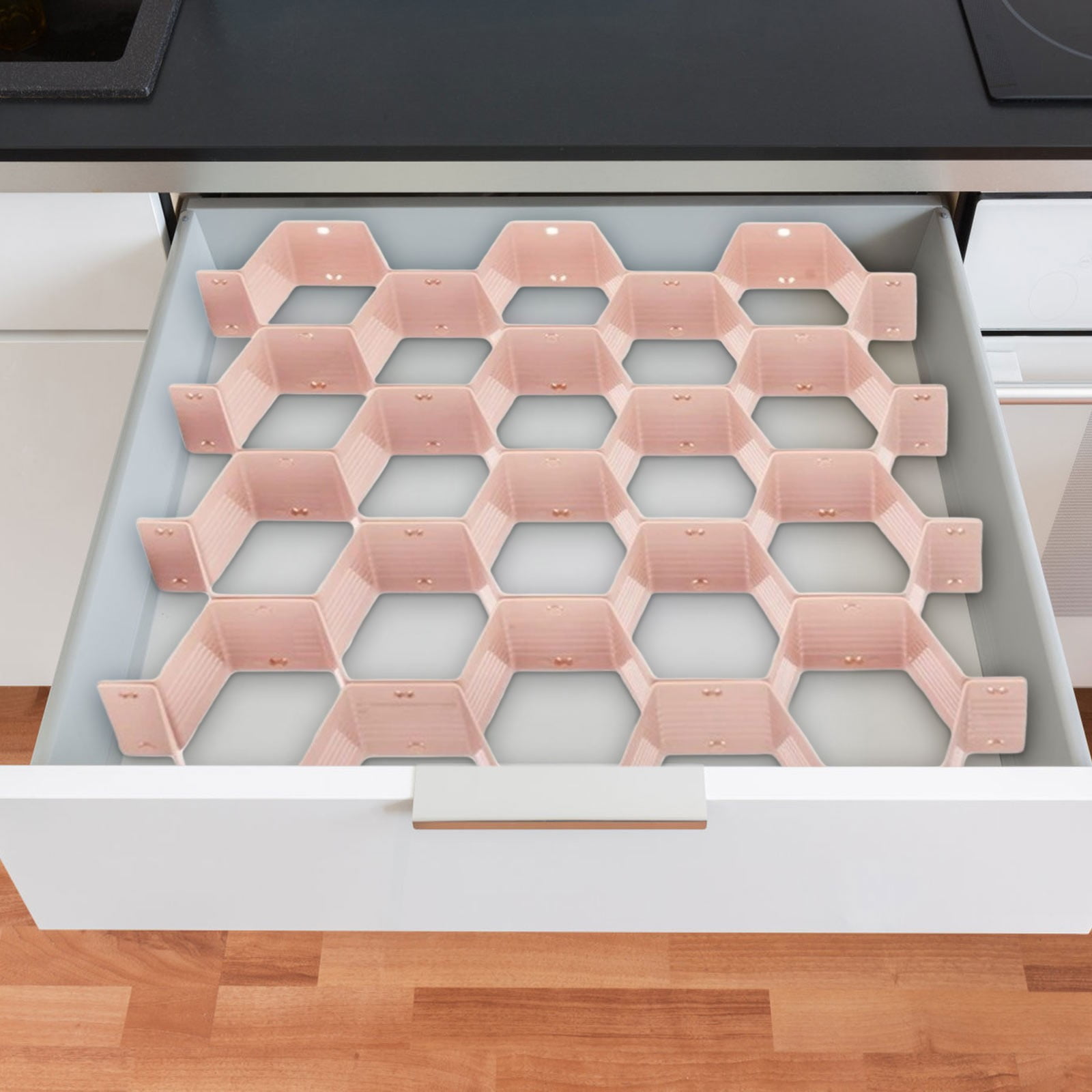 Honeycomb Drawer Organizer Partition | Adjustable Plastic Divider for ...