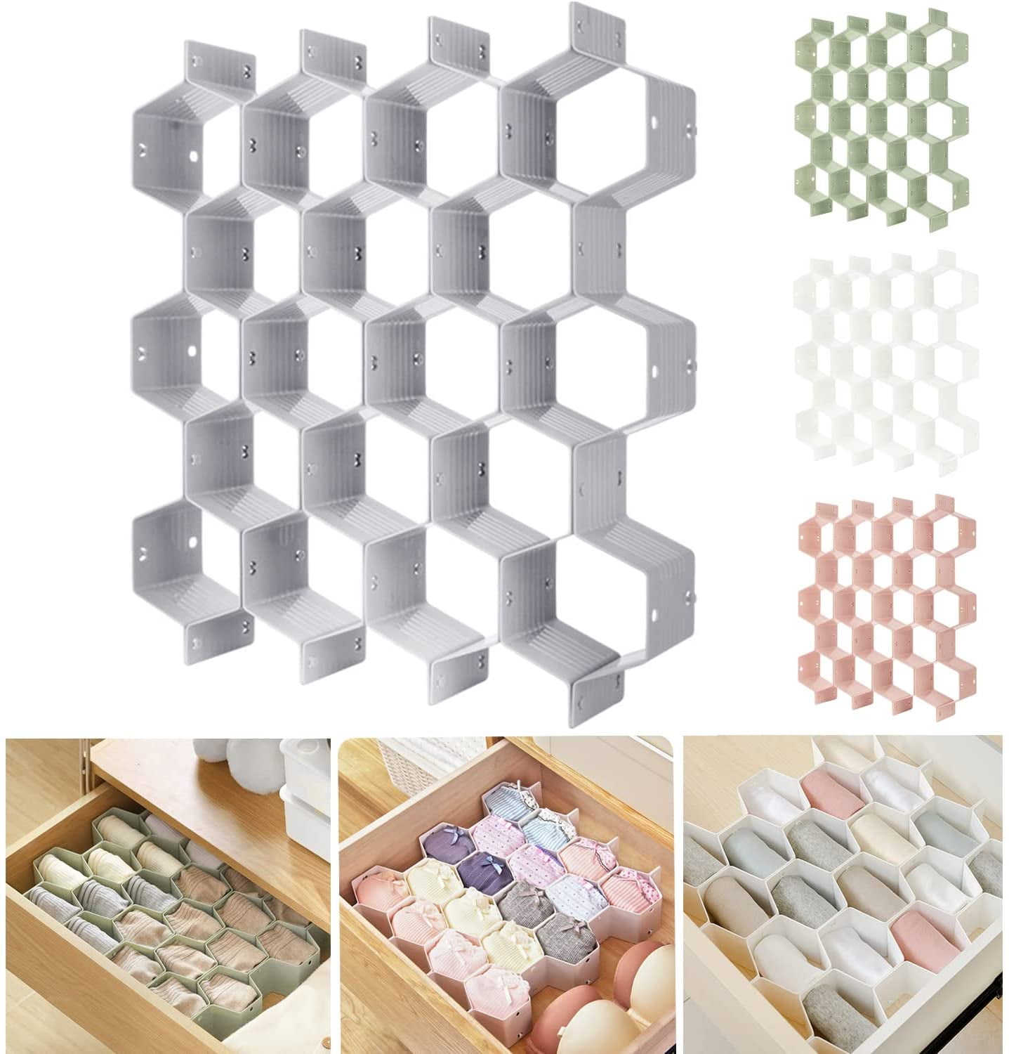 Honeycomb Drawer Organizer, Trianu Drawer Divider Separator Dresser ...