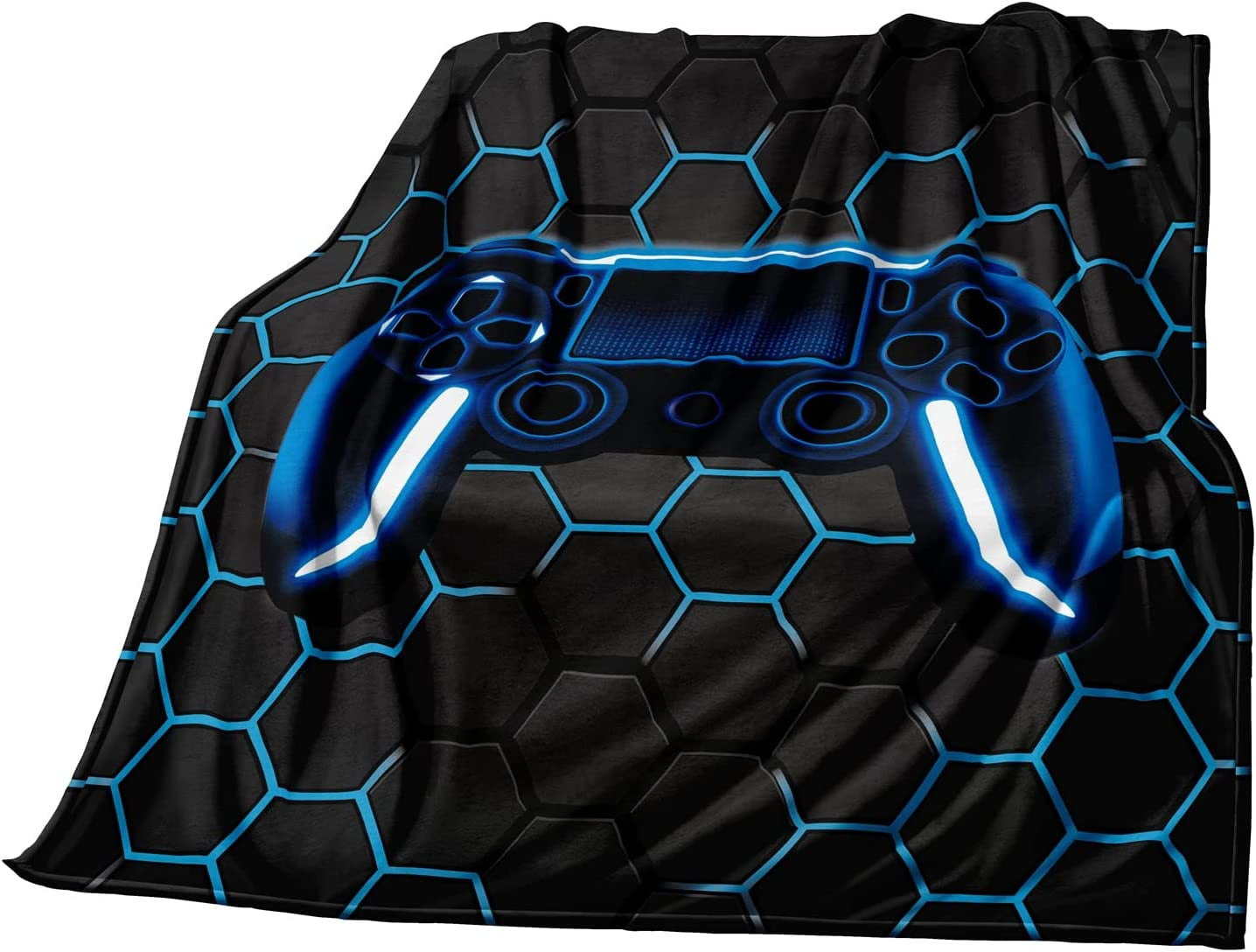 Honeycomb Gaming Blanket for Boys Fleece Cozy Geometric Honeycomb Throw ...
