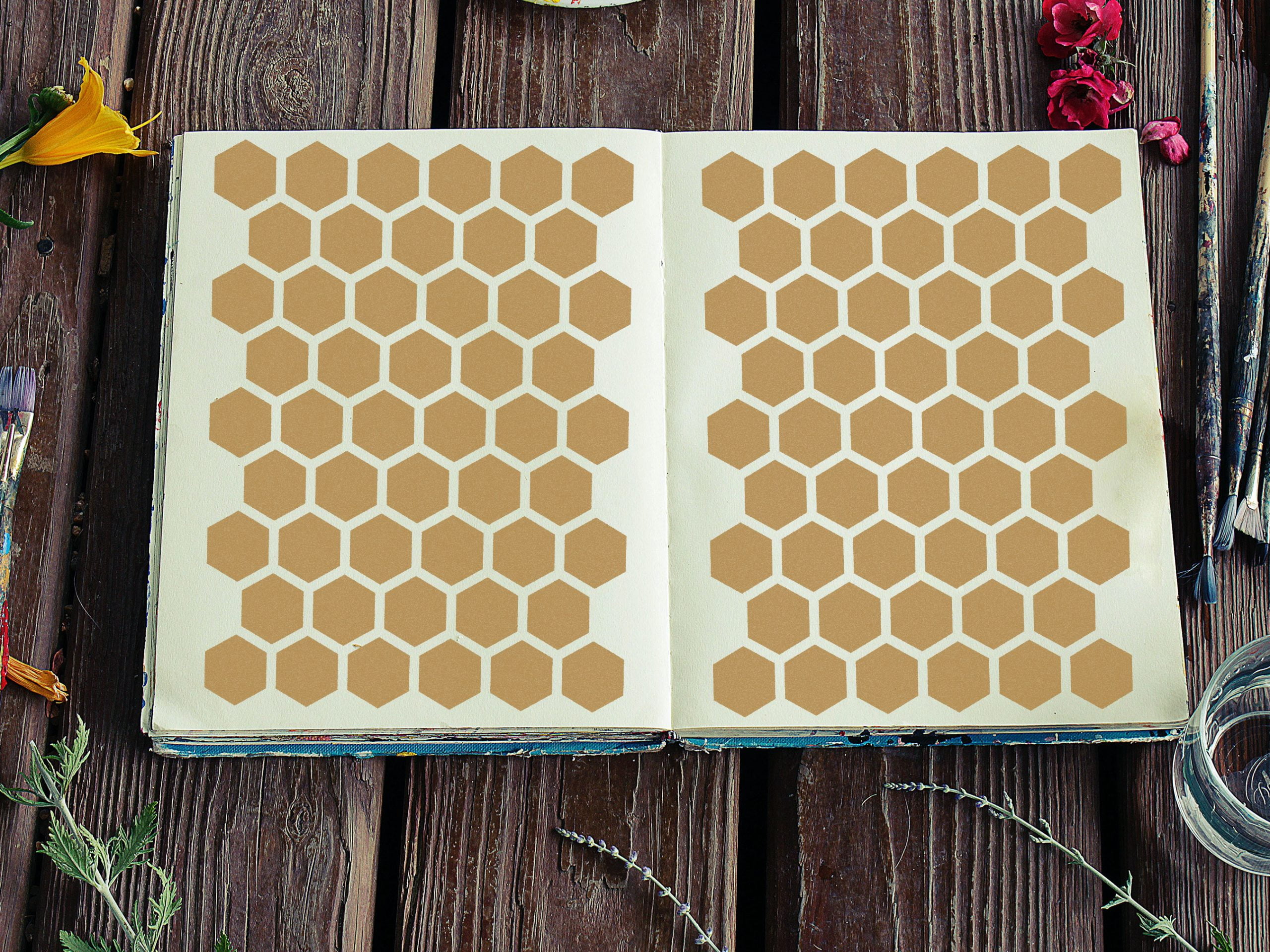 Honeycomb, Geometric Stencil - Art and Wall Stencil (48"x84") - Walmart.com