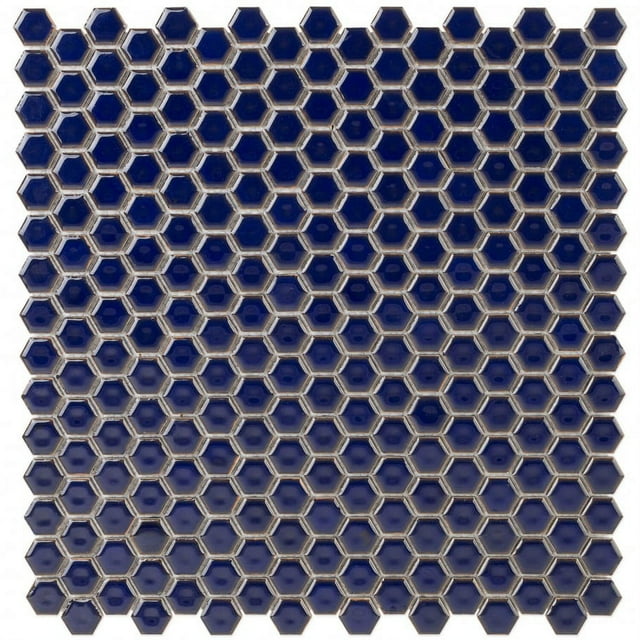 Honeycomb Hex Royal Blue Ceramic Polished Mosaic Tile Sample - Walmart.com Honeycomb Hex Royal Blue Ceramic Polished Mosaic Tile Sample - Walmart.com