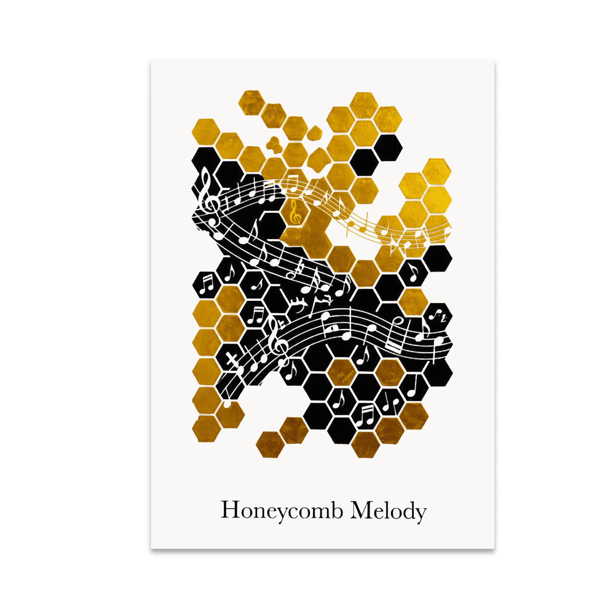 Honeycomb Melody Musical Bee Art - Music Enthusiast - 13x19 Poster ...