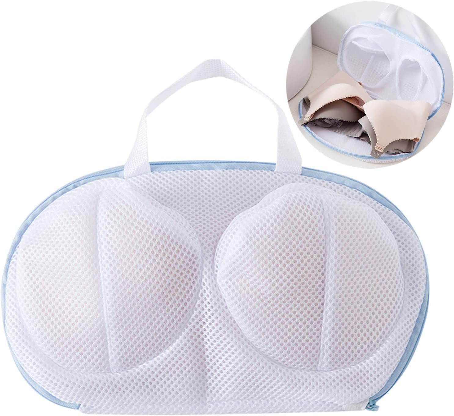 Honeycomb Mesh Laundry Bags For Bra Lingerie Bags Bra Shaped White ...