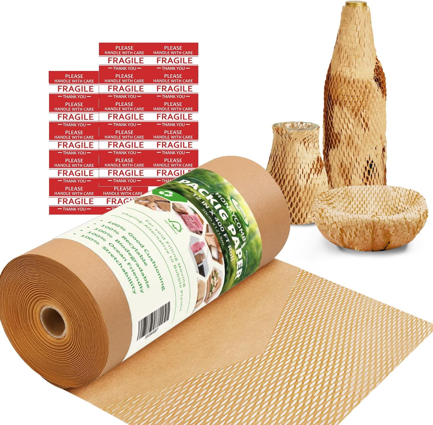 Honeycomb Packing Paper, 12" x 100' Packing Paper Substitute ...