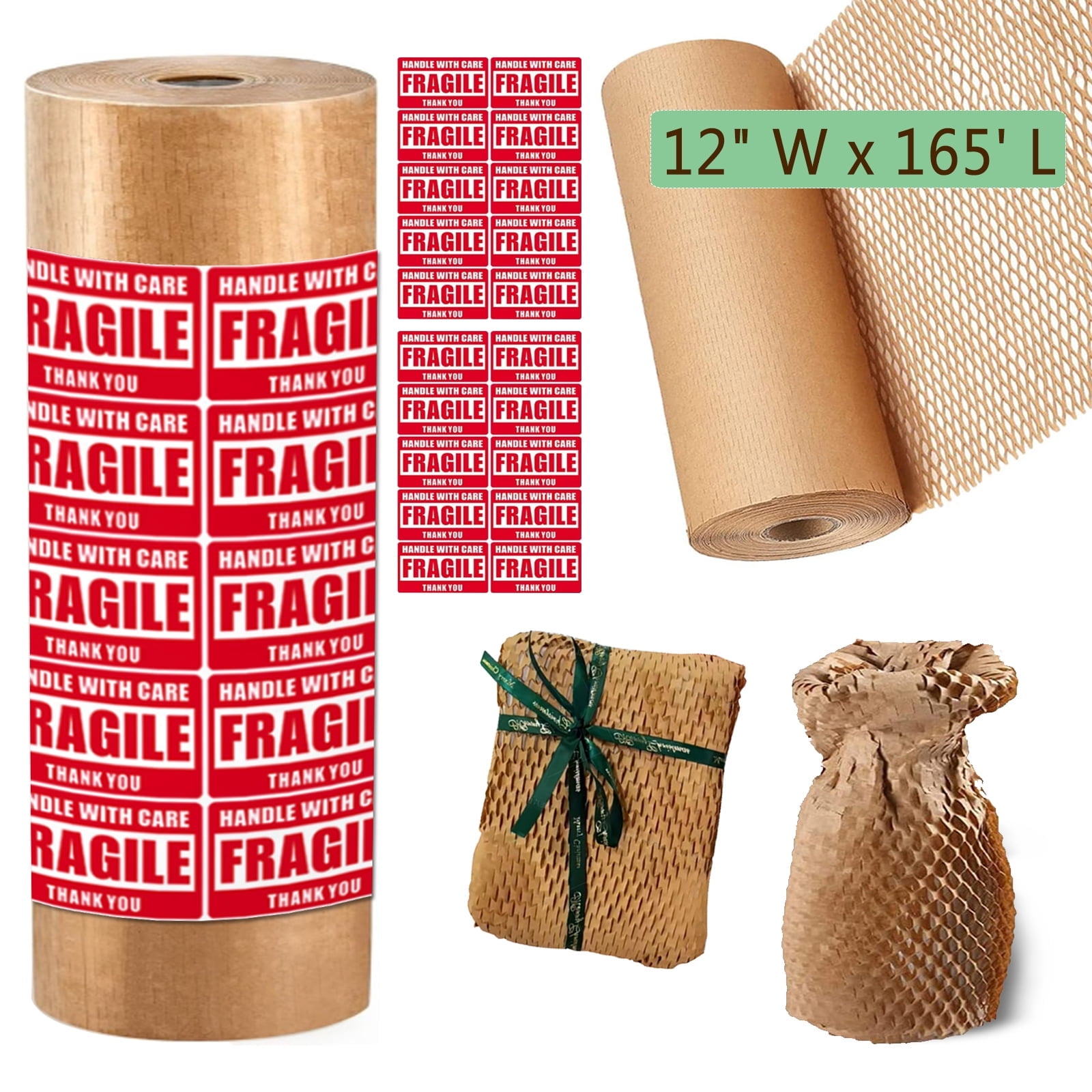 Honeycomb Packing Paper,12" W x 165' L Bubble Cushioning Wrap for ...