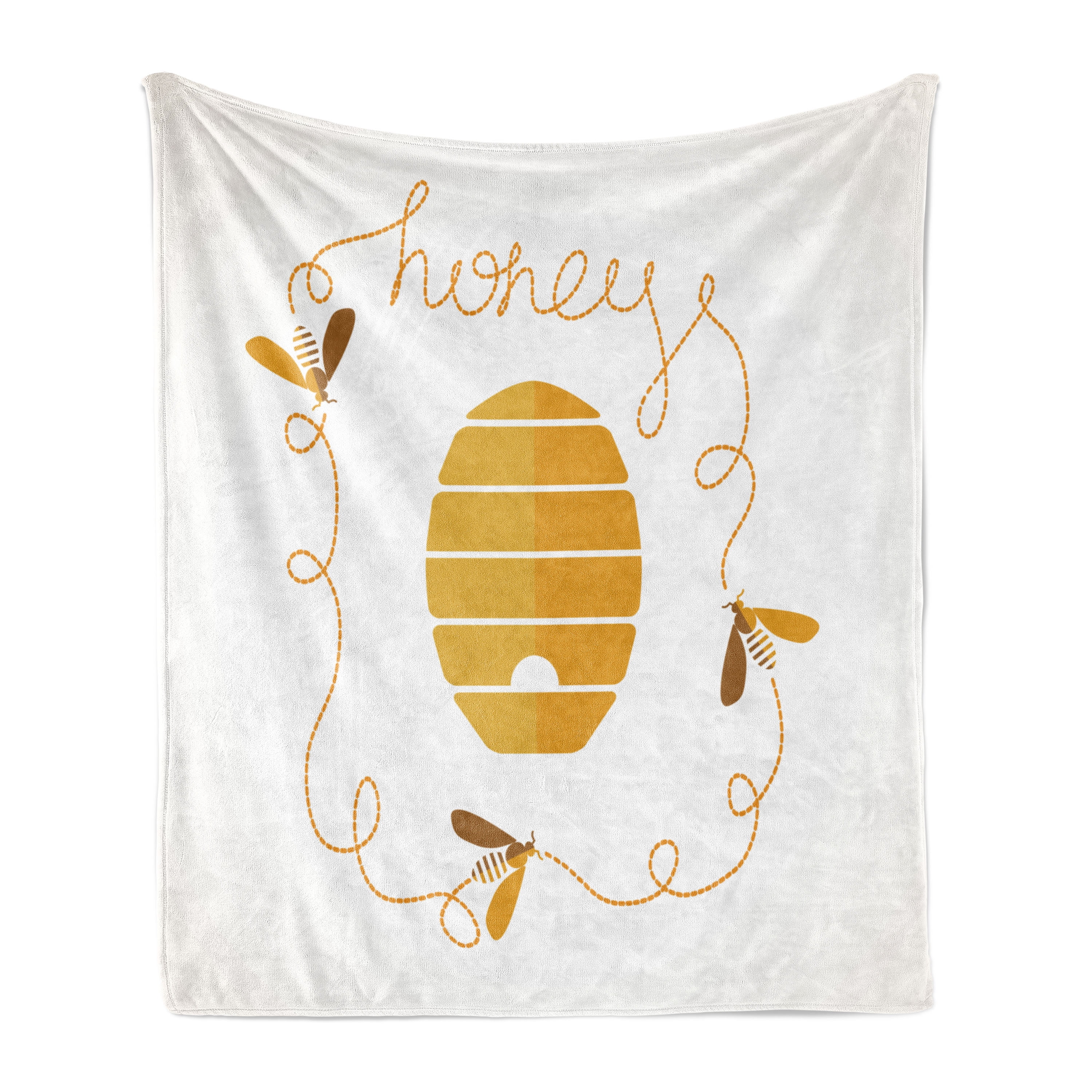 Honeycomb Soft Flannel Fleece Blanket, Hive Design with Dashed Lines ...