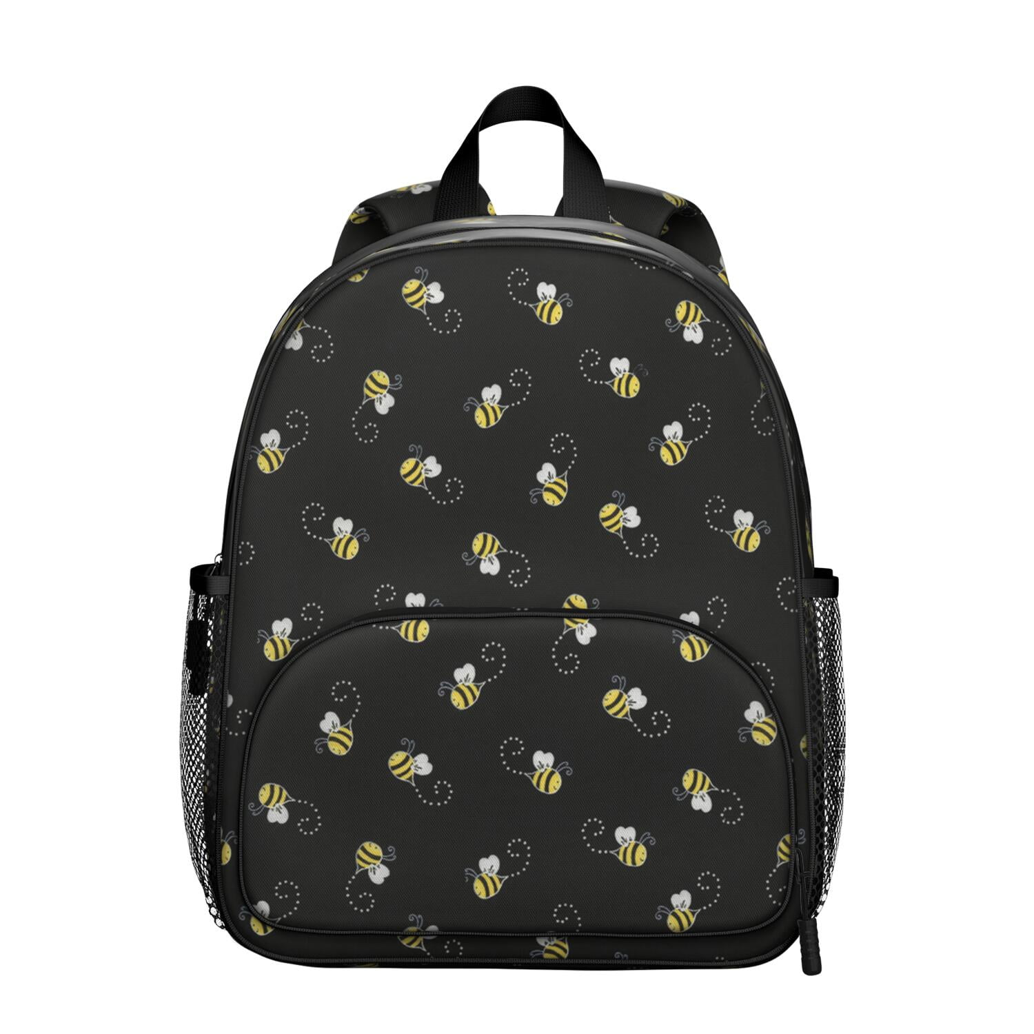 Honeycomb Student Backpack – Bumble Bee Cartoon Print With Cute Bee Lovers Pattern And Honeybee ...