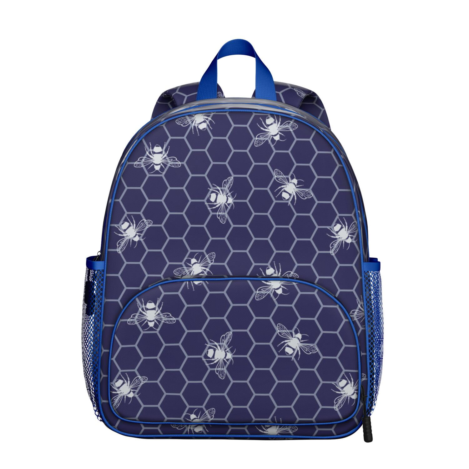 Honeycomb Student Backpack – Bumble Bee Cartoon Print With Cute Bee ...