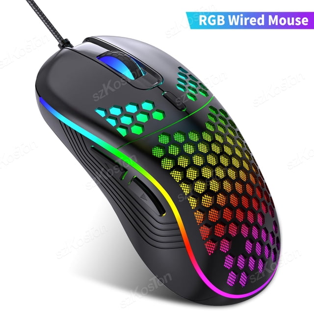 Honeycomb Wired Gaming Mouse RGB Backlight 7200 Adjustable DPI ...
