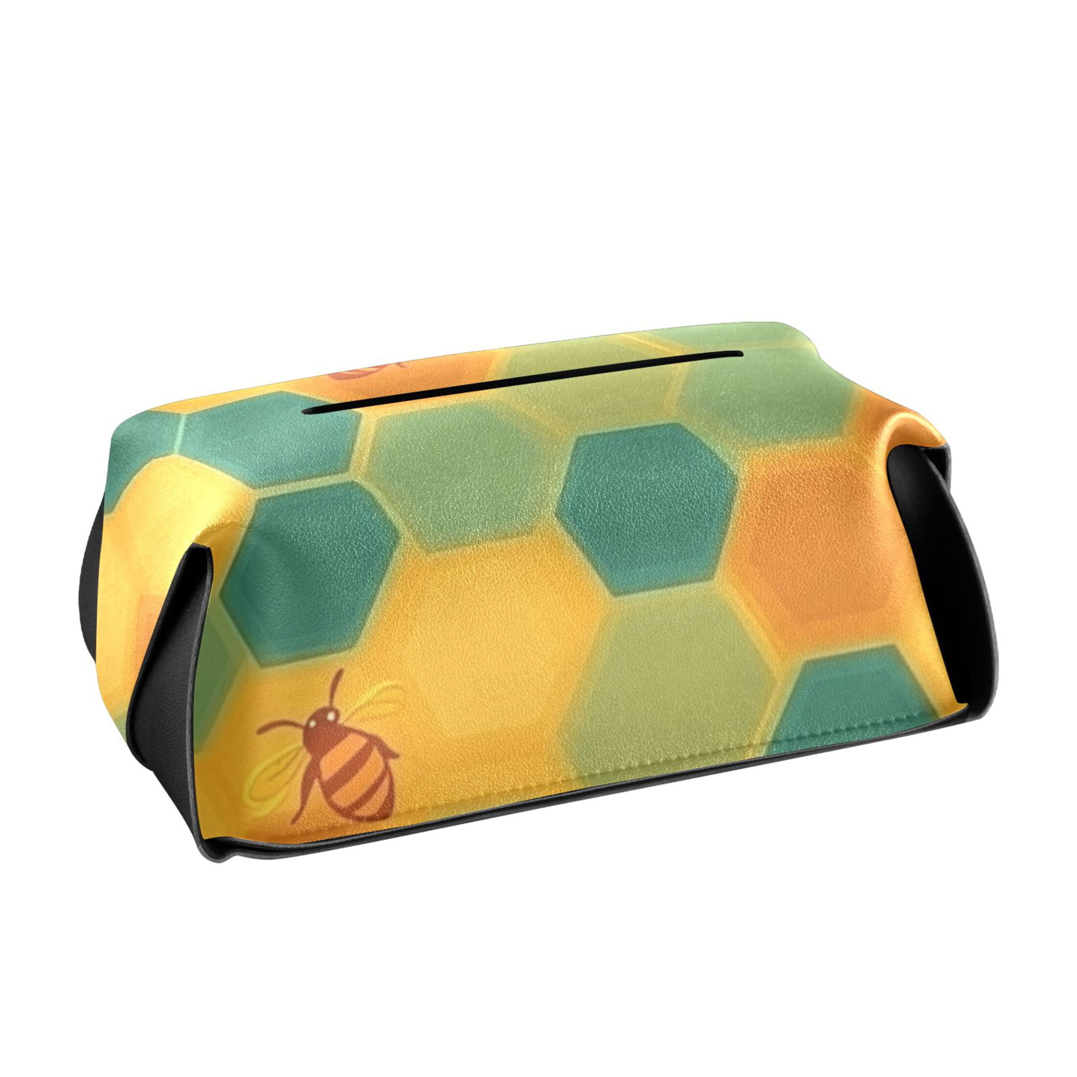 Honeycomb and Bees Tissue Box Cover Leather Square Rectangle Tissue Box ...