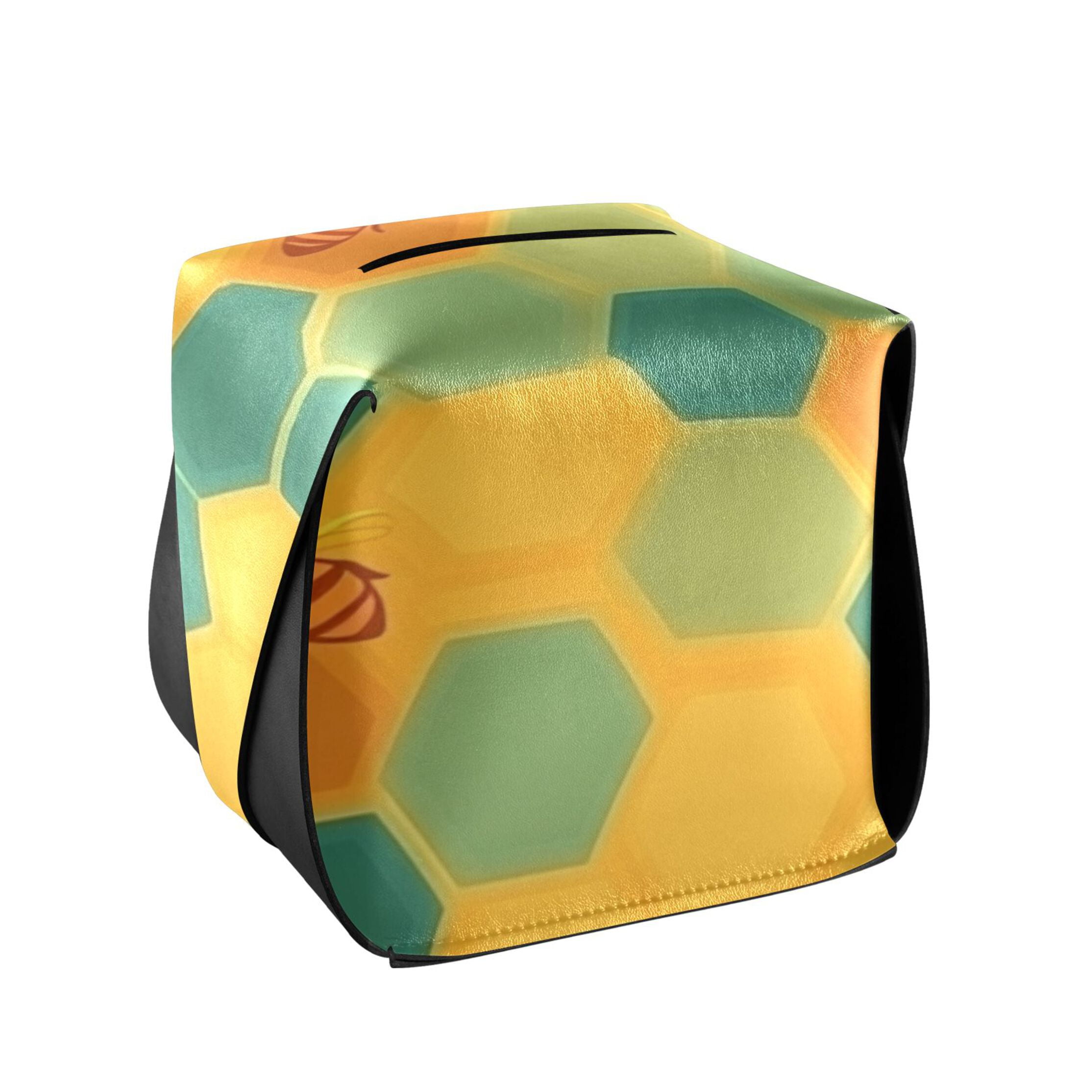 Honeycomb and Bees Tissue Box Cover Leather Square Rectangle Tissue Box ...