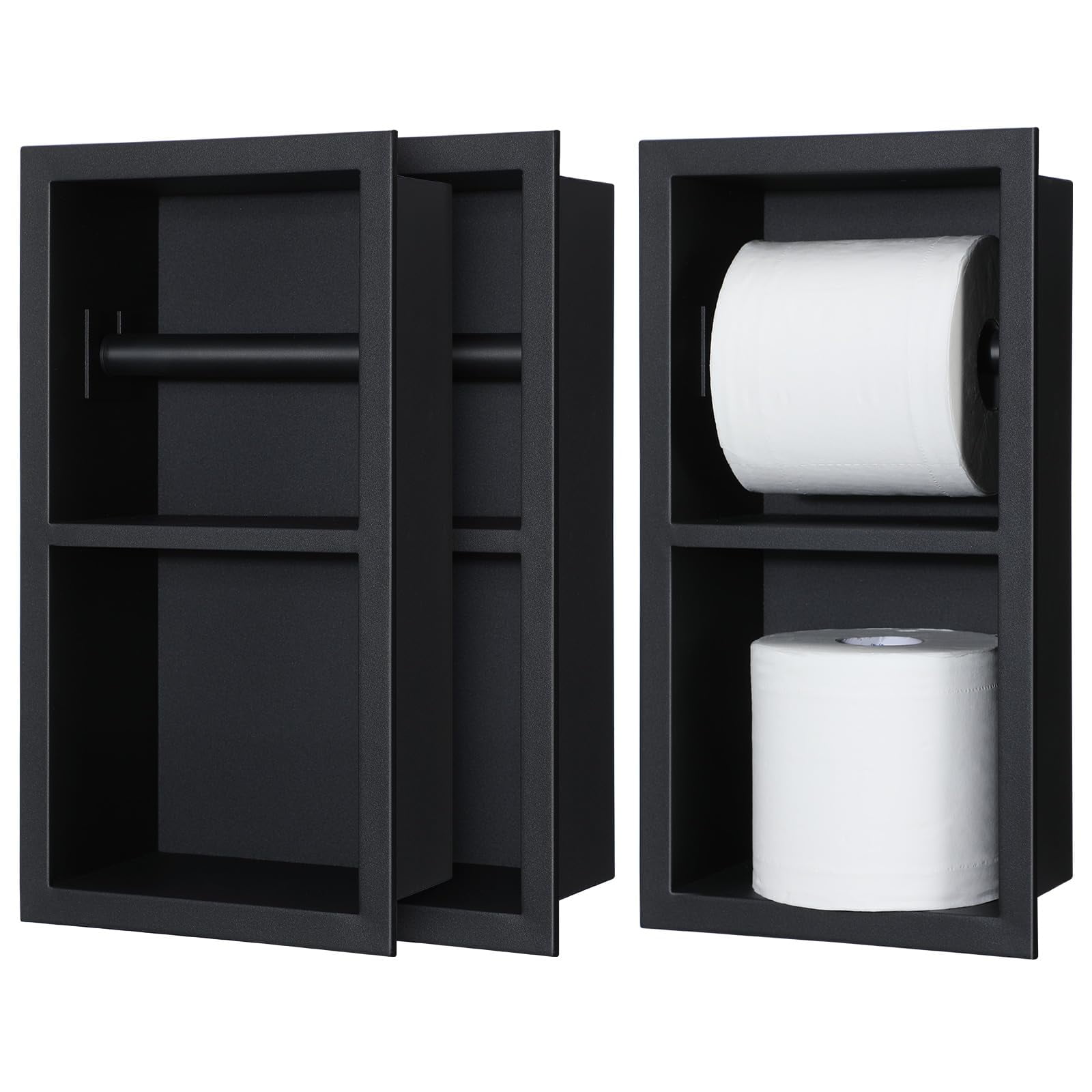 Honeydak 2 Pcs Recessed Toilet Paper Holder 304 Steel Tissue Paper ...