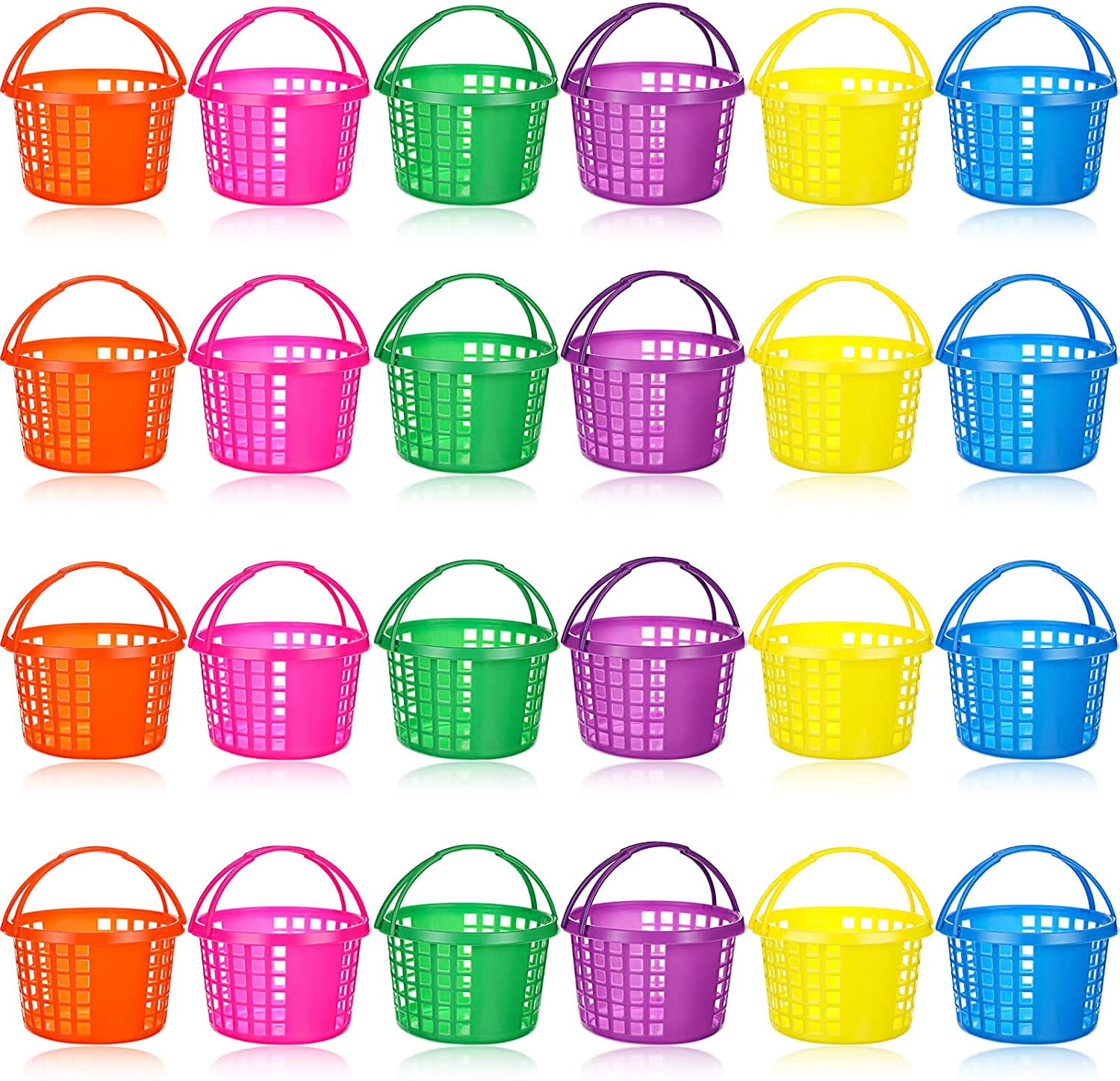 Honeydak 24 Pcs Easter Eggs Baskets Bulk small Easter Buckets Bags with ...
