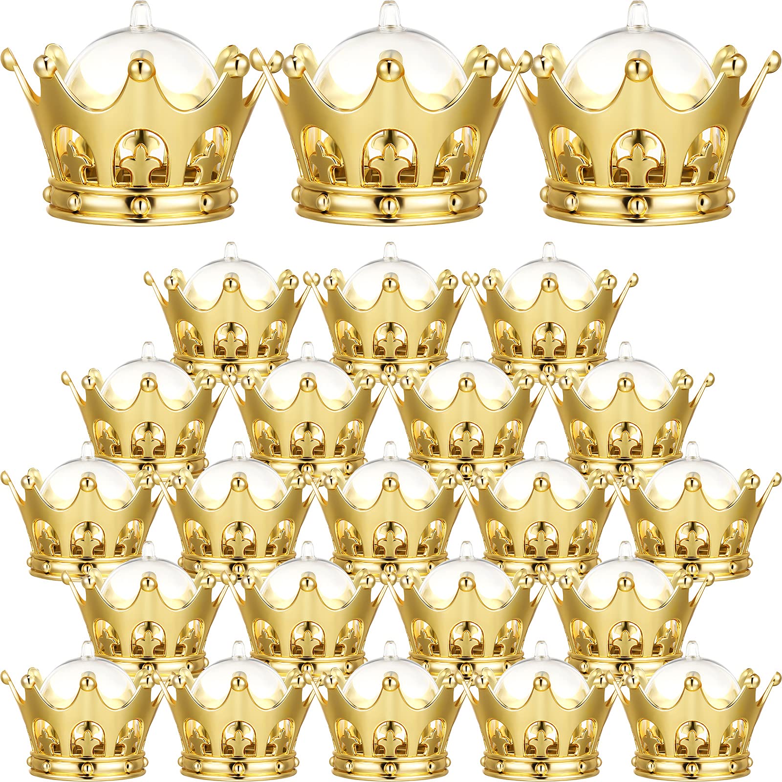 Honeydak Gold Refillable Crown Candy Boxes with Dome Princess Party ...