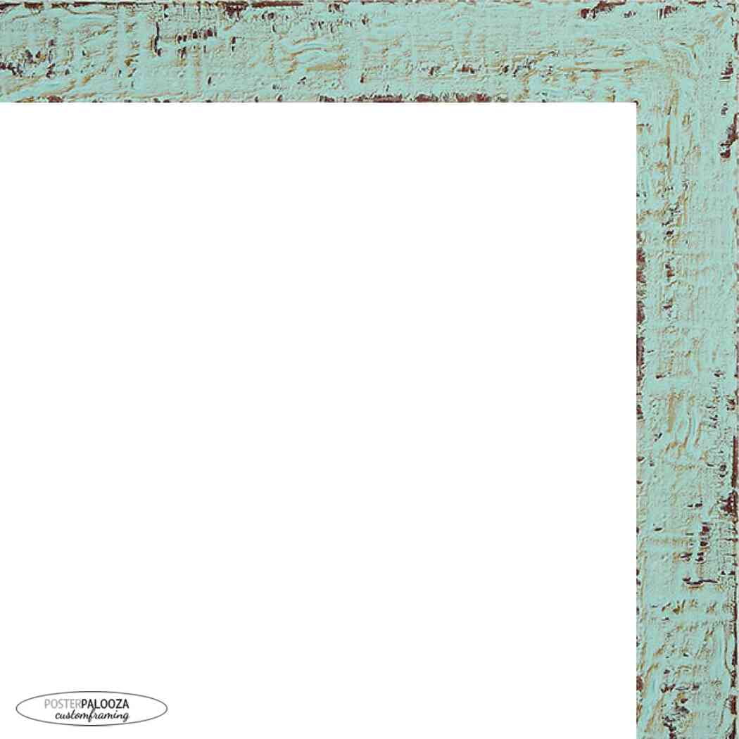 27x41 Shabby Chic Green Picture Frame - UV Acrylic, Foam Board Backing ...