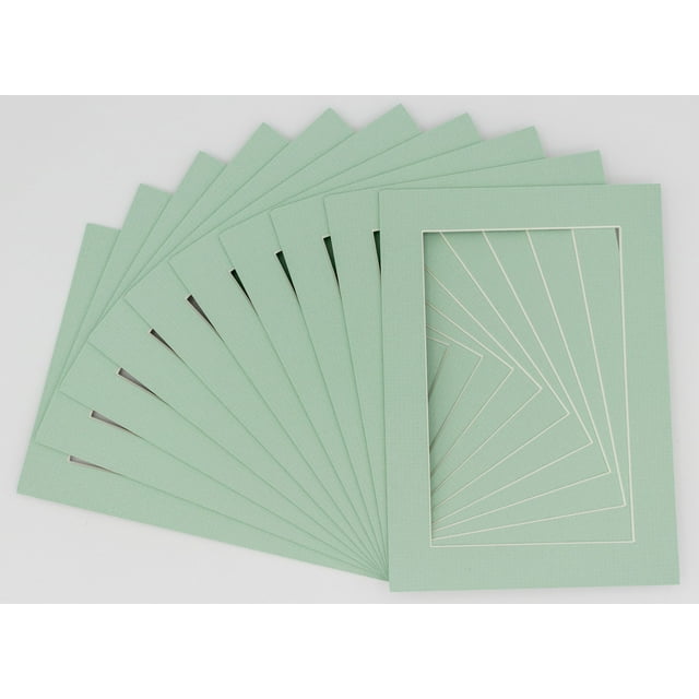 Honeydew Acid Free 5x7 Picture Frame Mats with White Core Bevel Cut for ...