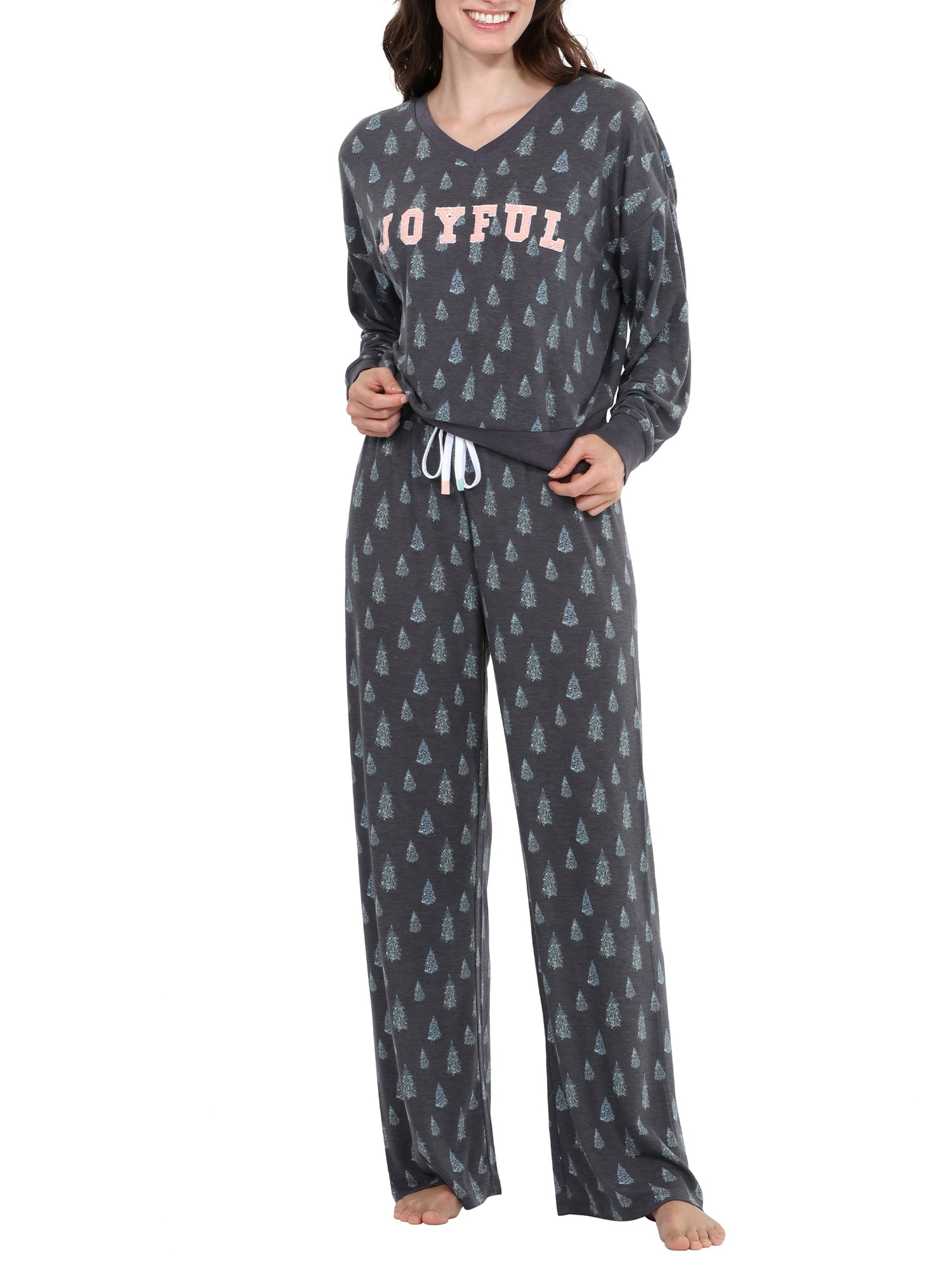 Honeydew Intimates Merry & Bright Hacci Long Vee Set V-Neck Raglan Top ...