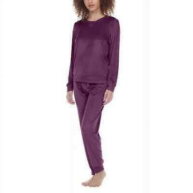 Honeydew Women's Long Sleeve 2-PC Fleece Lounge Pajama Set Purple Size ...