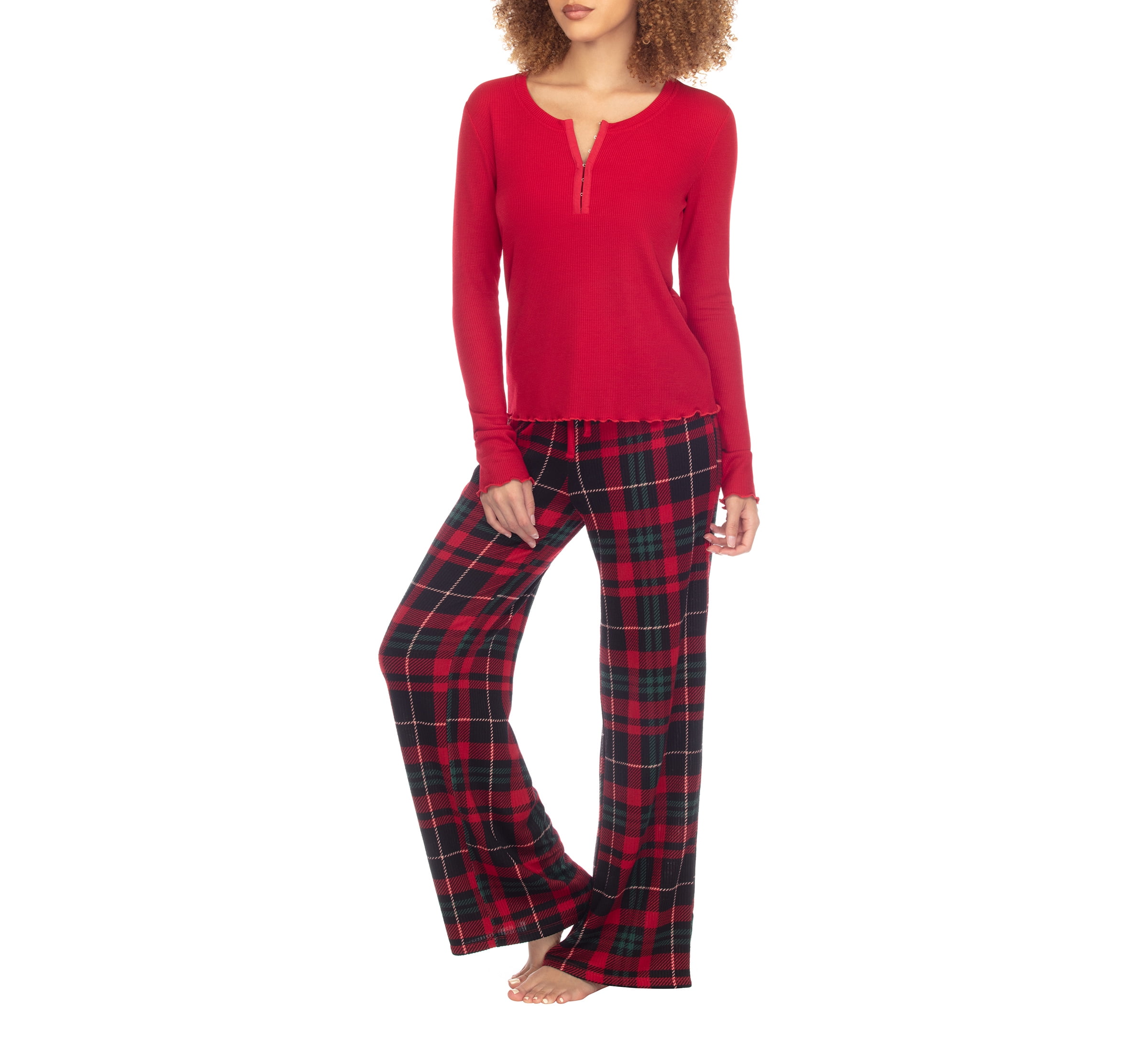 Honeydew Women's Waffle Knit Pajama Set - Walmart.com