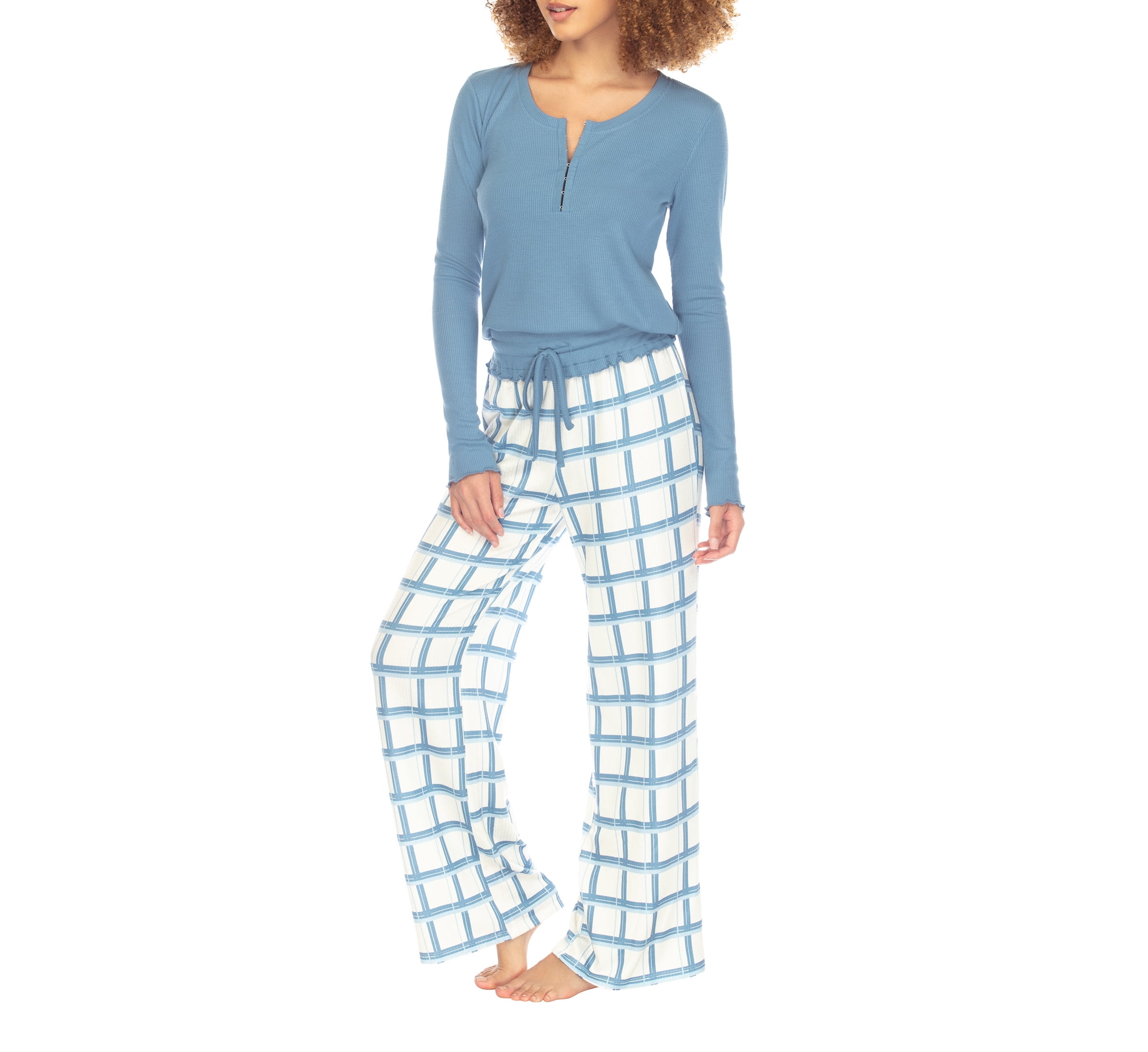 Honeydew Women's Waffle Knit Pajama Set - Walmart.com