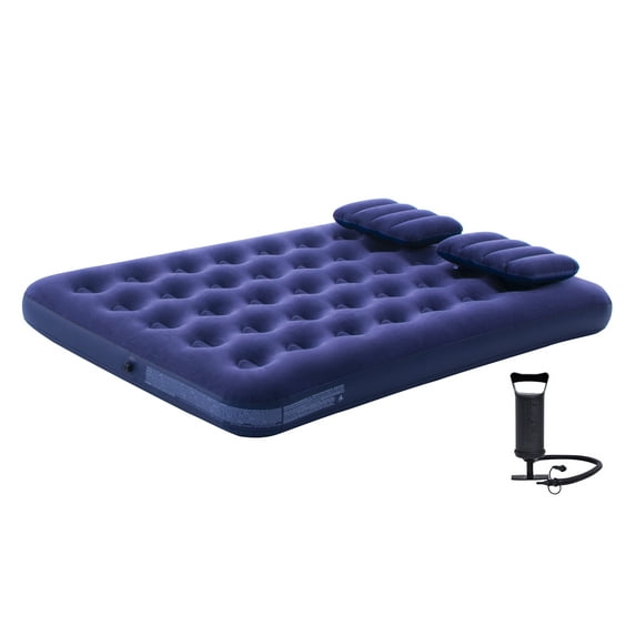 Honeydrill Full Size Inflatable Mattress with Flocking Air Bed, Two ...