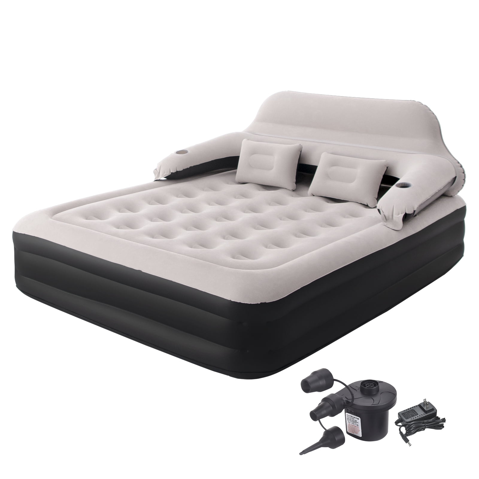 Honeydrill Queen Size Air Mattress For Camping Portable Inflatable Couch With Soft Pillows And