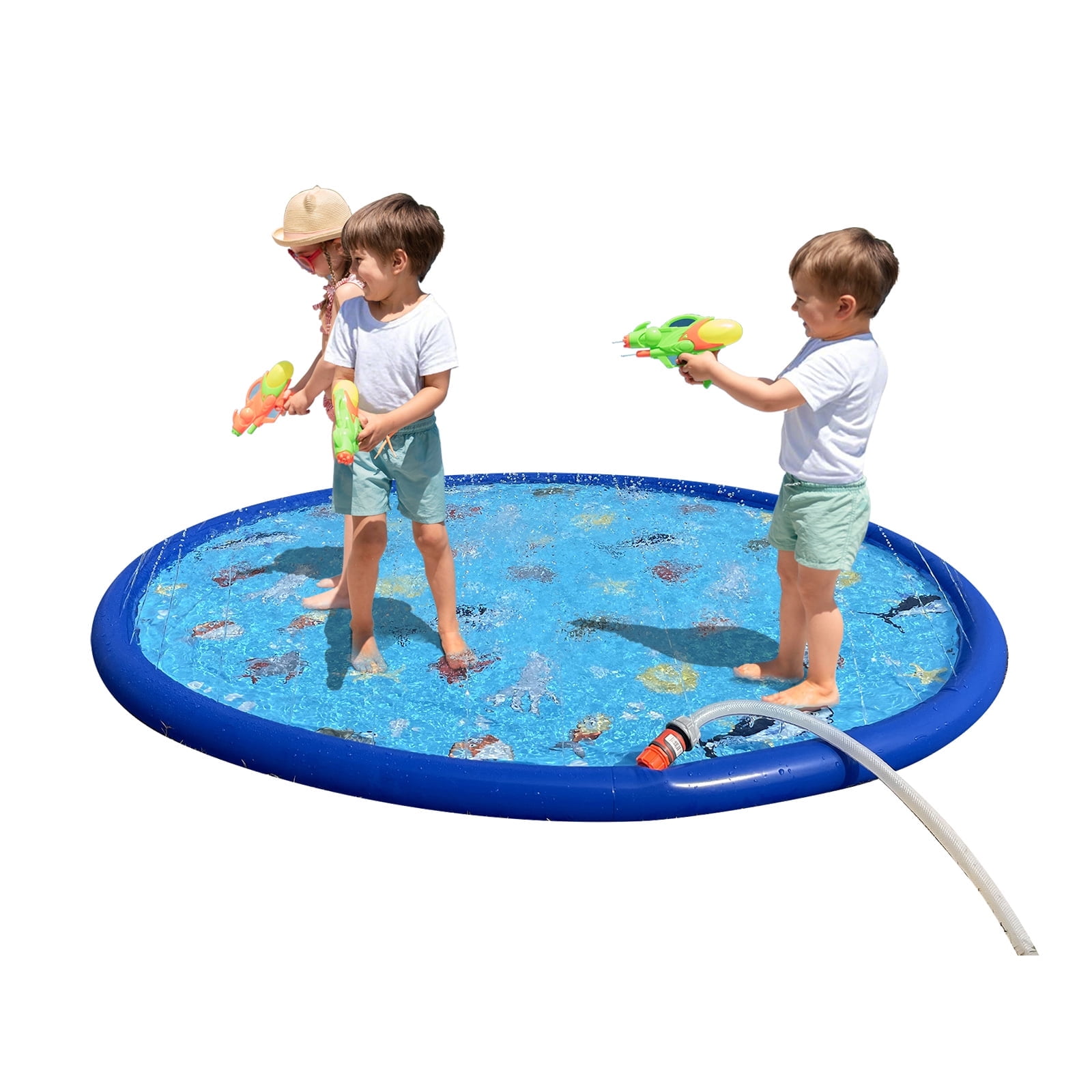 Honeydrill 60.5" Water Play Mat Pool Play for Kids, Sea Fish Pattern ...