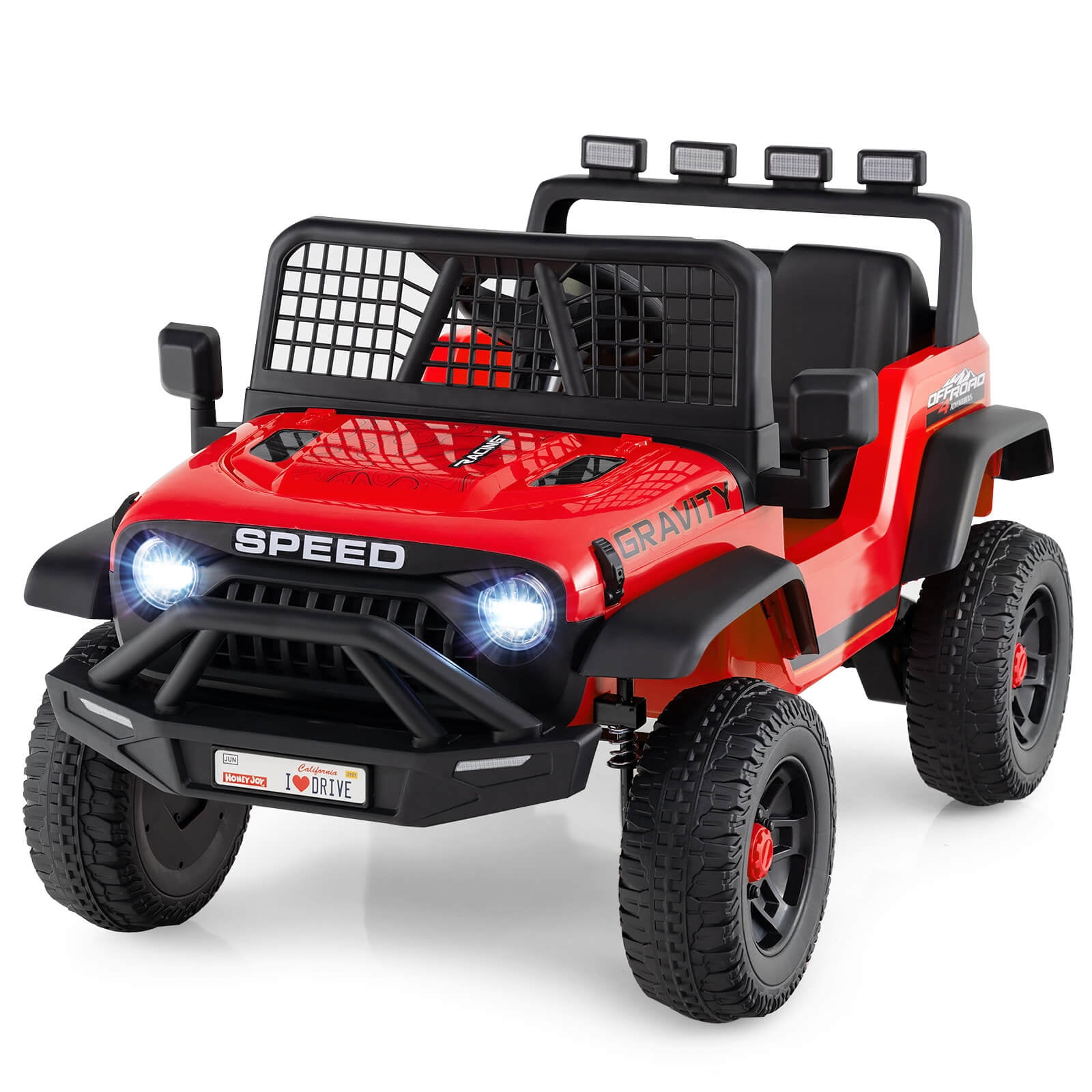Honeyjoy 24V Ride On Car with Remote Control Music LED Headlights ...