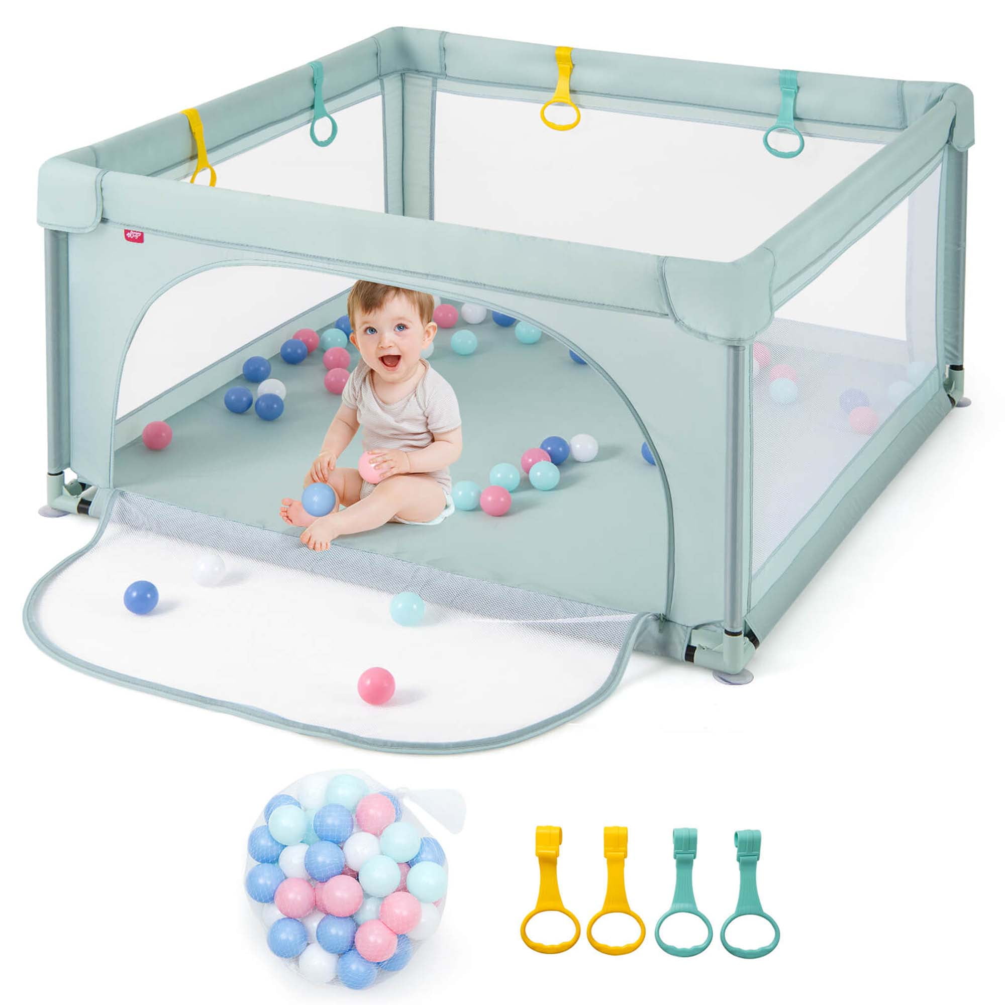 Honeyjoy Baby Playpen Infant Large Safety Play Center Yard with 50 ...