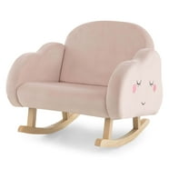 Costway Kids Rocker Chair, Velvet Upholstered Armchair for Nursery ...