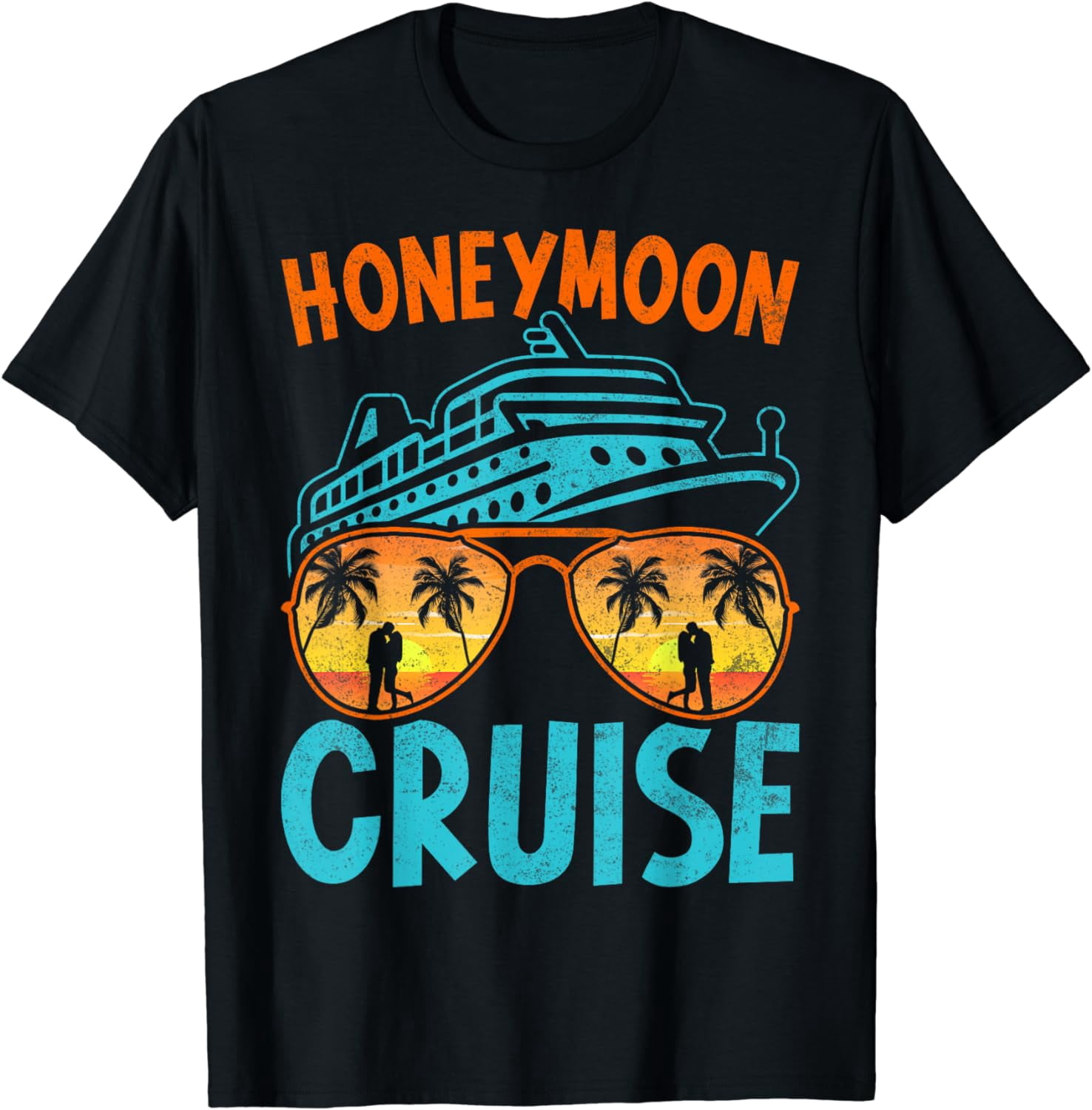 Honeymoon Cruise for Matching Couples 2024 Just Married T-Shirt ...