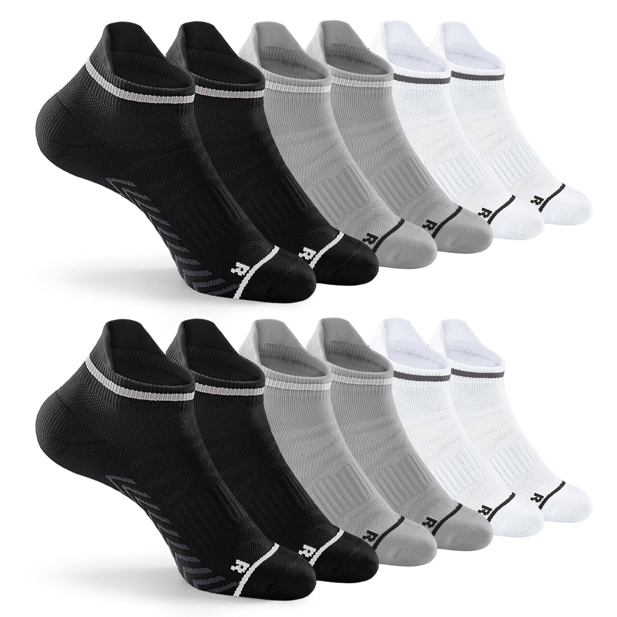 Honeysea 6 Pairs Compression Sports Socks, Thick Cushion Athletic Socks ...