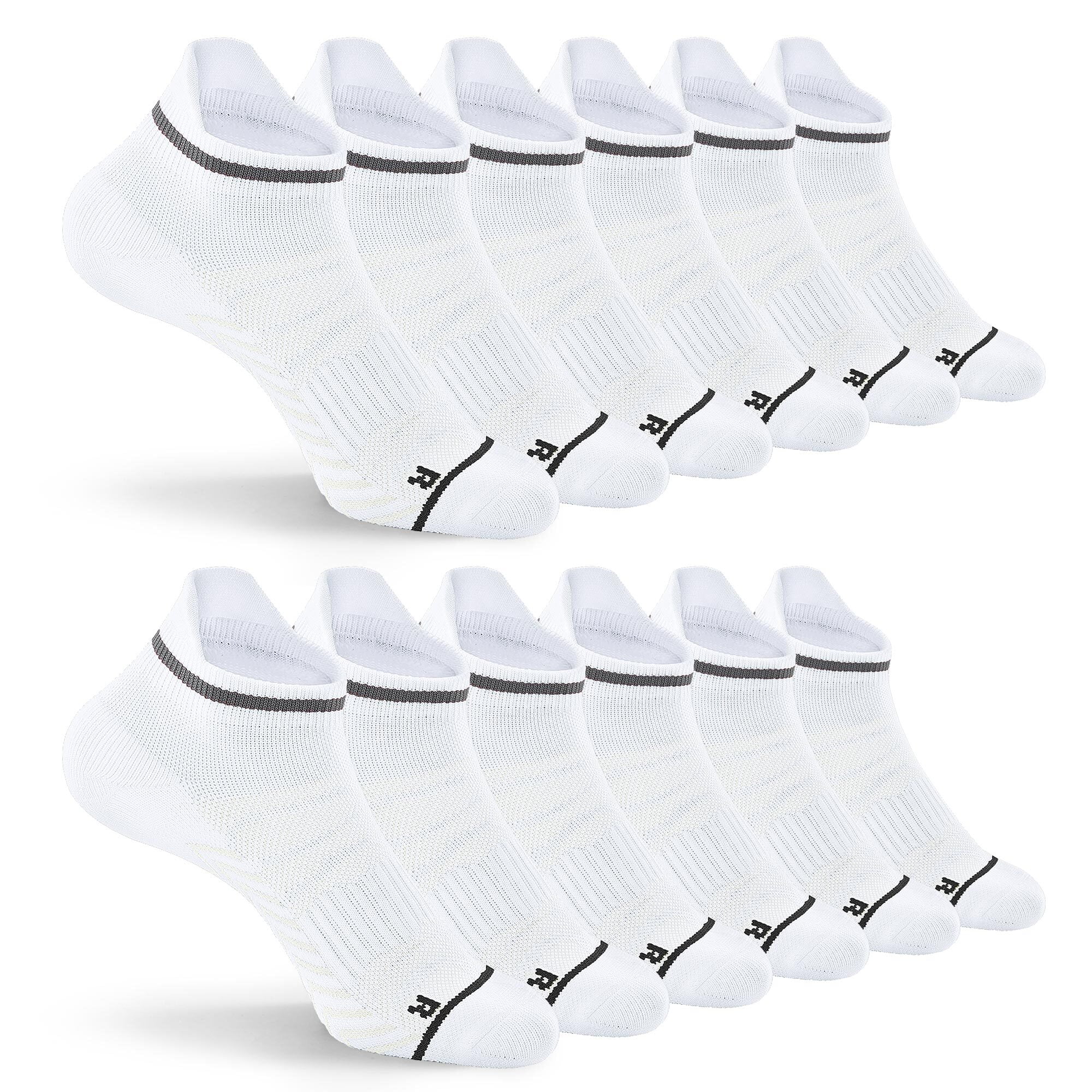 Honeysea 6 Pairs Compression Sports Socks, Thick Cushion Athletic Socks ...