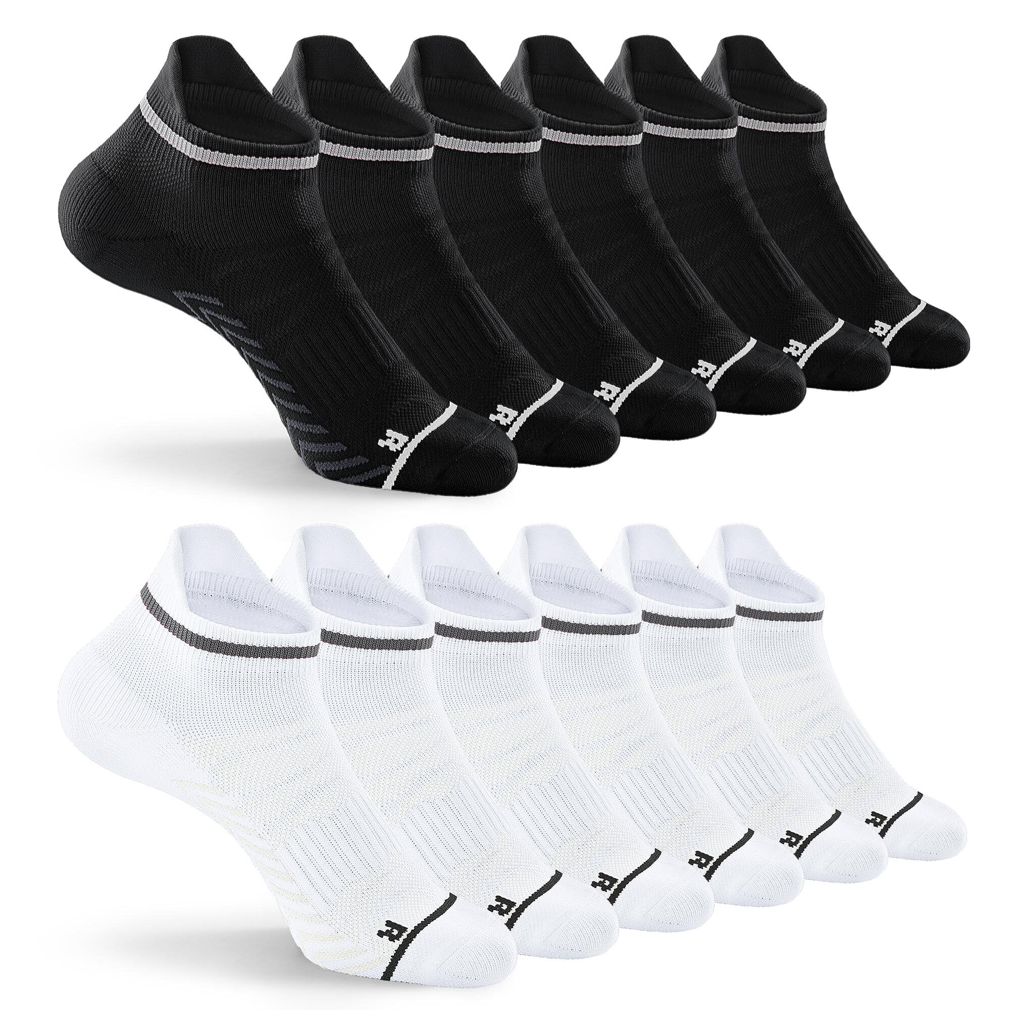 Honeysea 6 Pairs Compression Sports Socks, Thick Cushion Athletic Socks ...