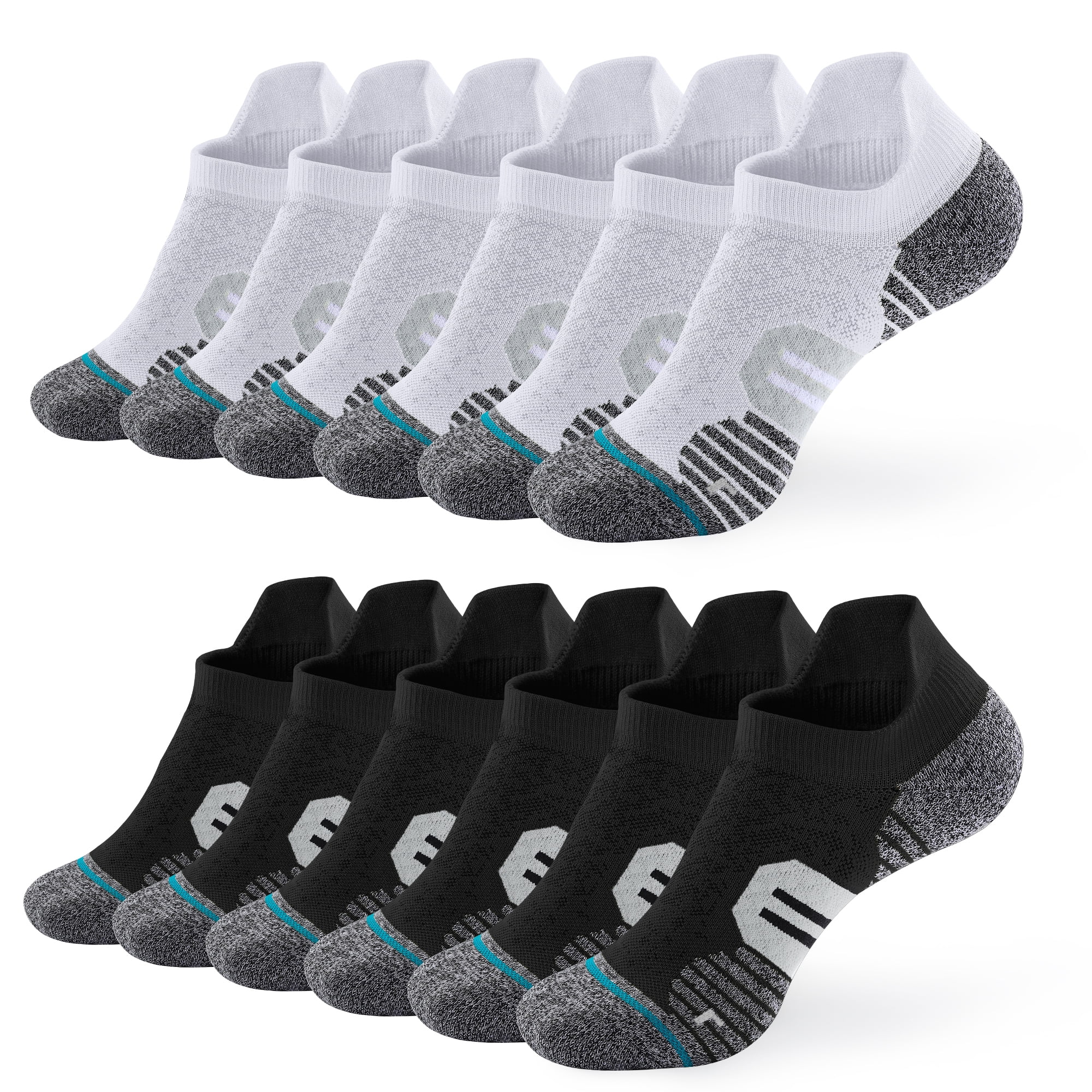 Honeysea 6 Pairs Cotton Ankle Socks, Breathable Cushioned Running Socks ...