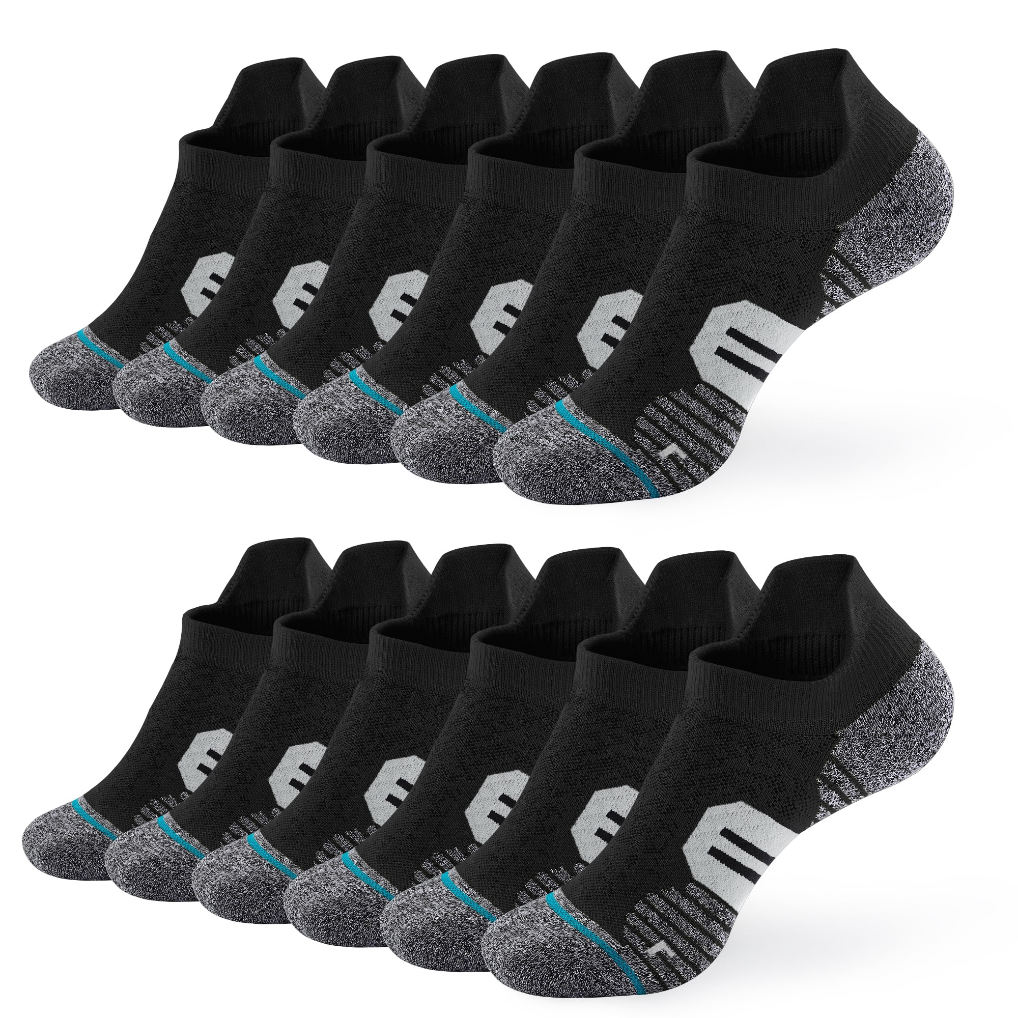 Honeysea 6 Pairs Cotton Ankle Socks, Breathable Cushioned Running Socks ...