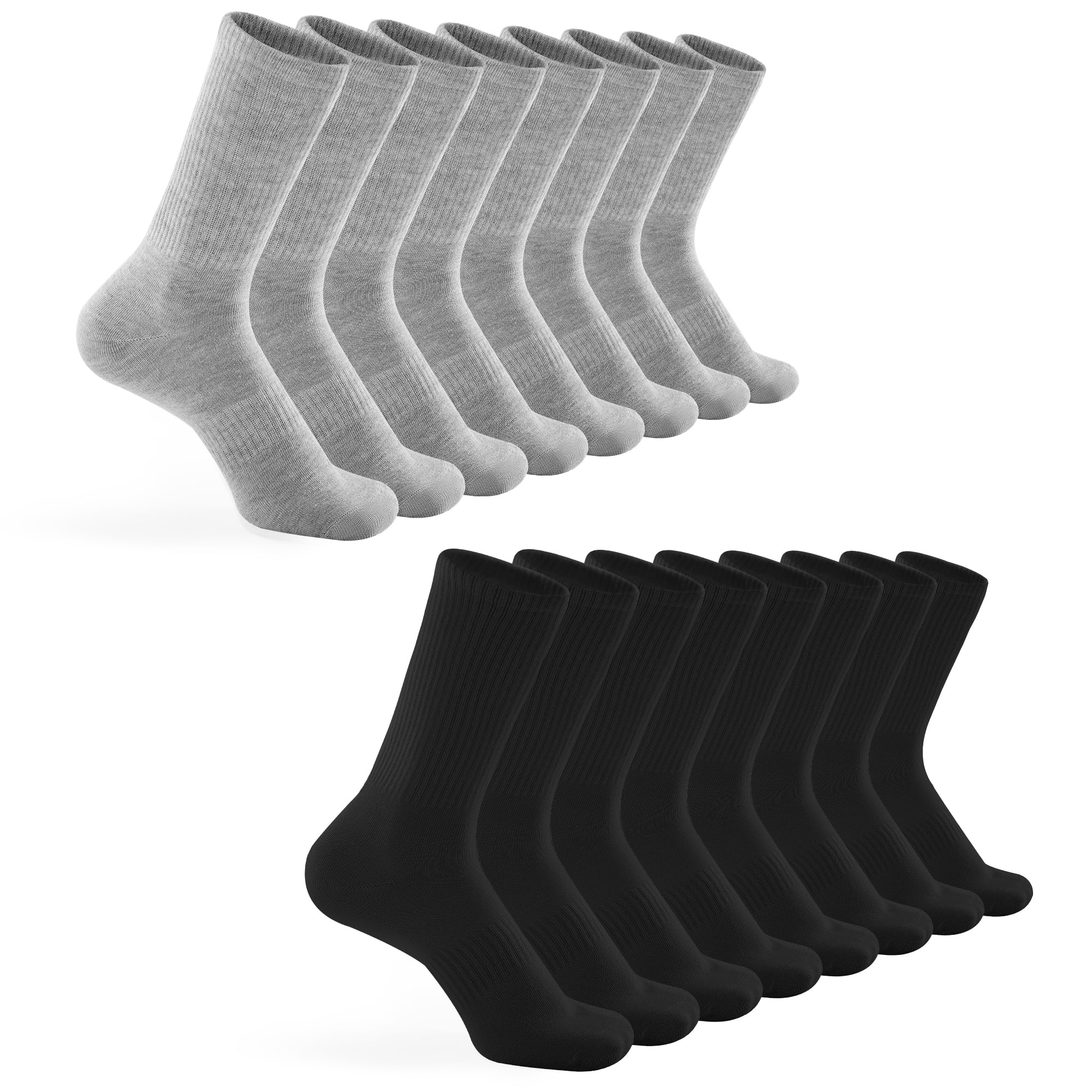 Honeysea 8-12 Pairs Crew Socks - Breathable Compression Socks Casual ...