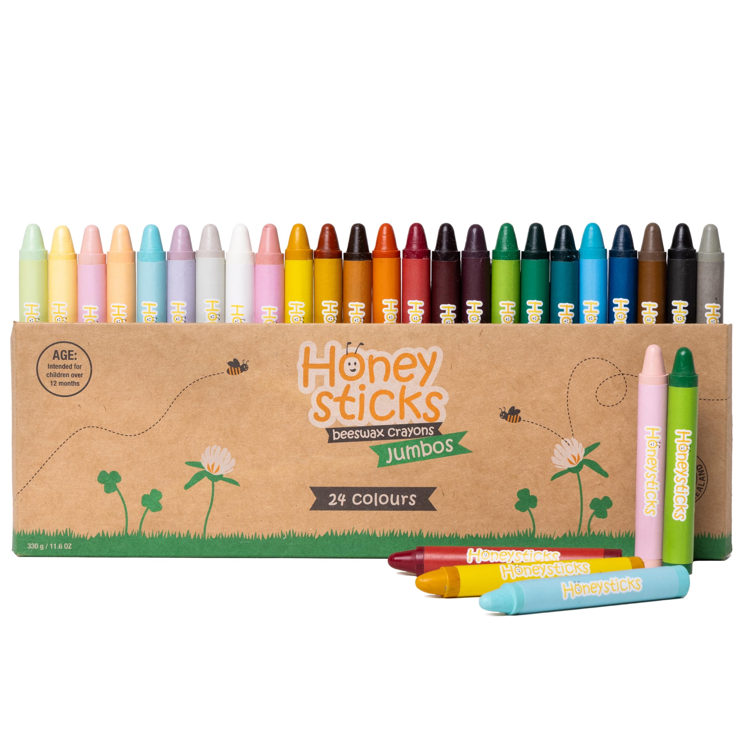 Honeysticks Jumbo Crayons (24 Pack) - Non Toxic Crayons for Kids - 100% ...