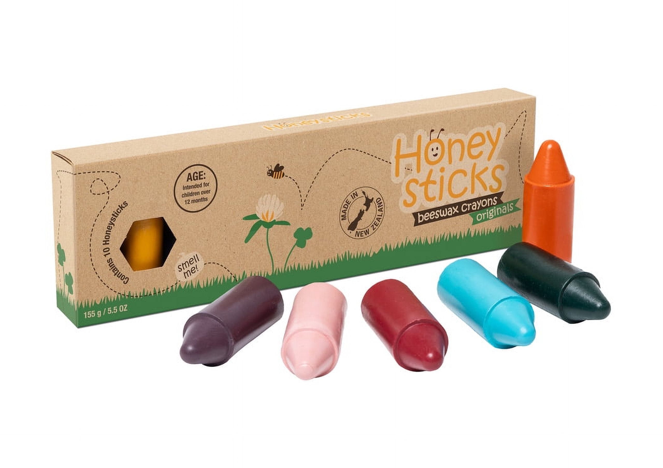 Honeysticks Natural Beeswax Crayons - Non Toxic Crayons Made with Pure ...