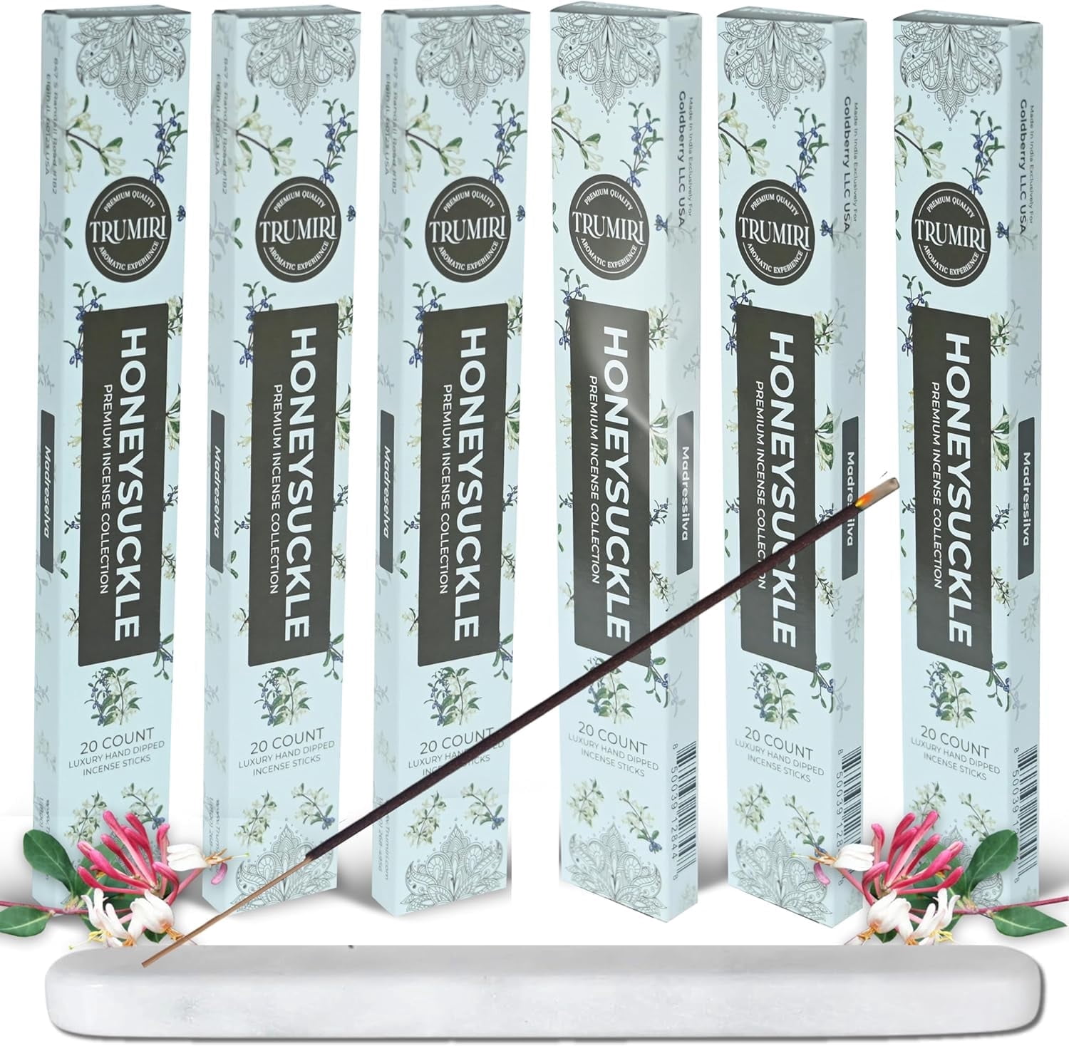 Honeysuckle Incense Sticks - Total 120 Insence-Sticks - 6 Packs of 20 ...